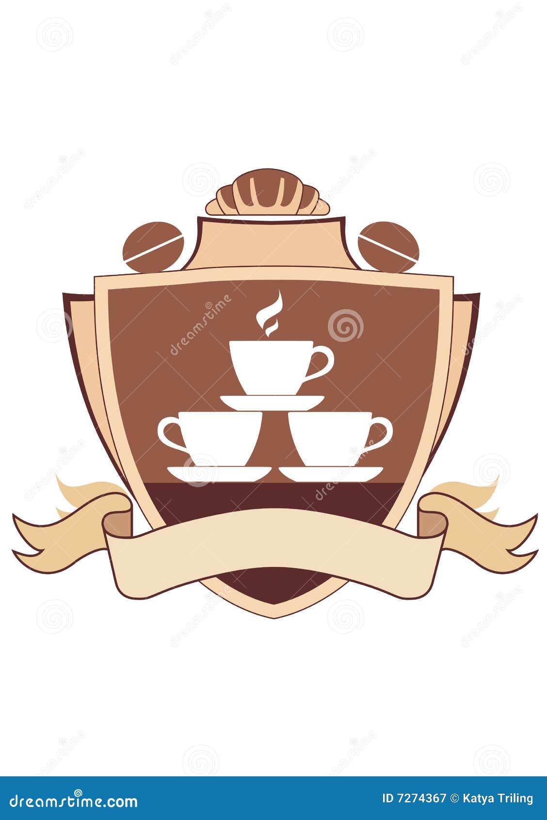 Shield, Decorated with Coffee Beans Stock Vector - Illustration of ...