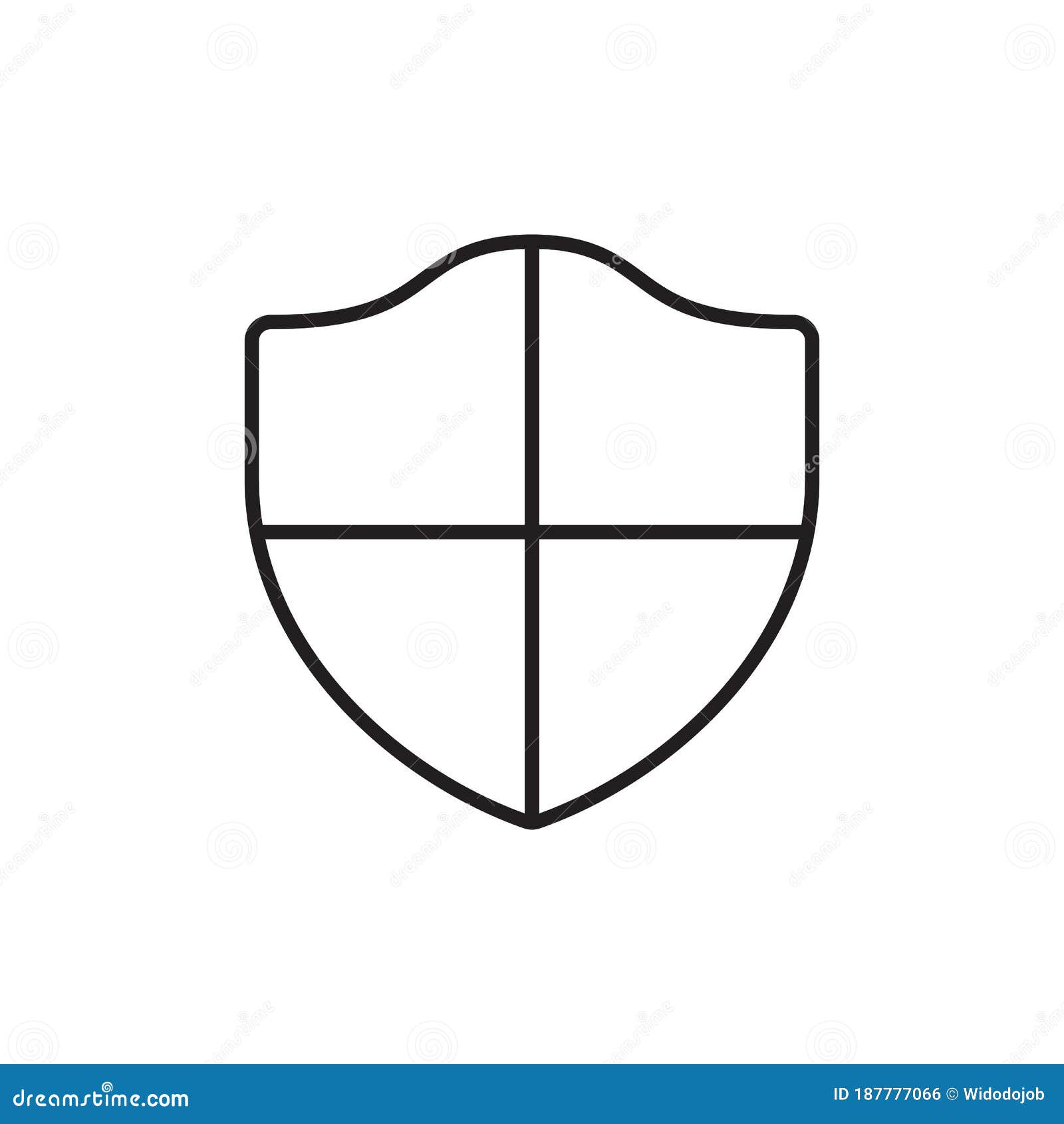 Shield defence lines icon stock vector. Illustration of card - 187777066