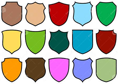 Shield design set stock vector. Illustration of graphic - 5416281