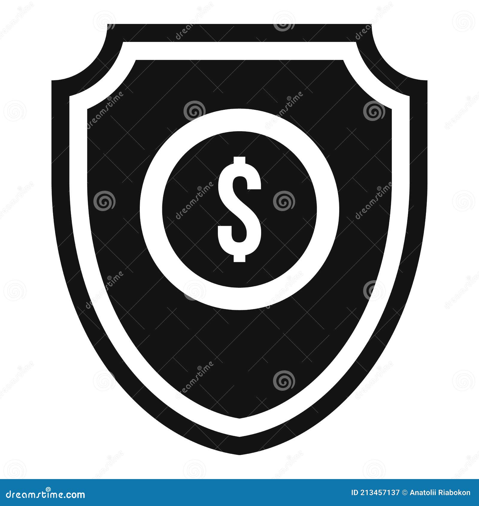 Shield with Dollar Icon, Simple Style Stock Vector - Illustration of ...
