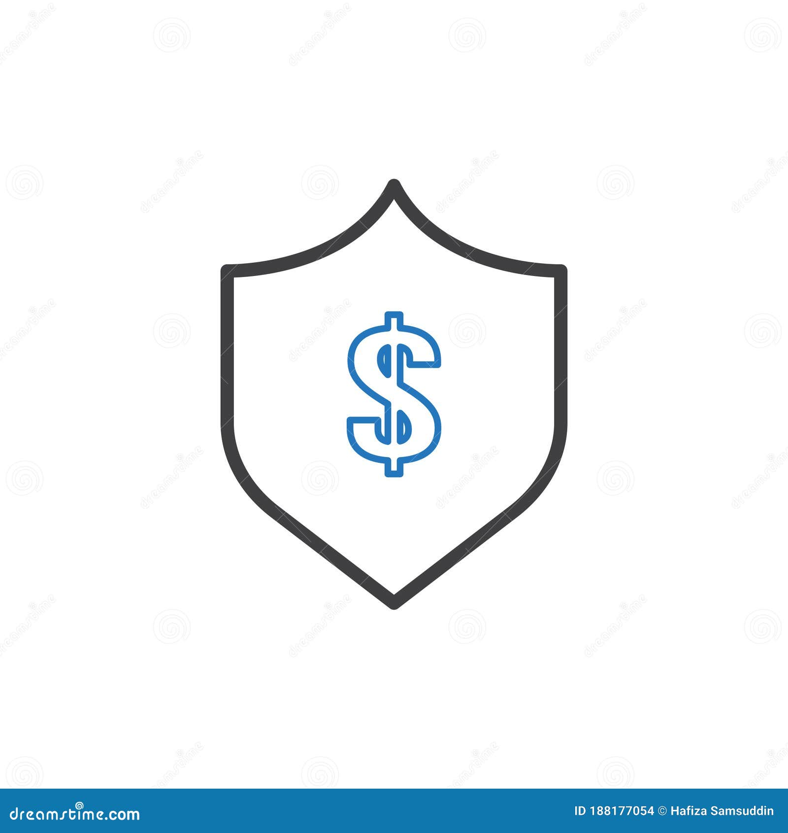 Shield with Dollar Sign. Vector Illustration Decorative Design Stock ...