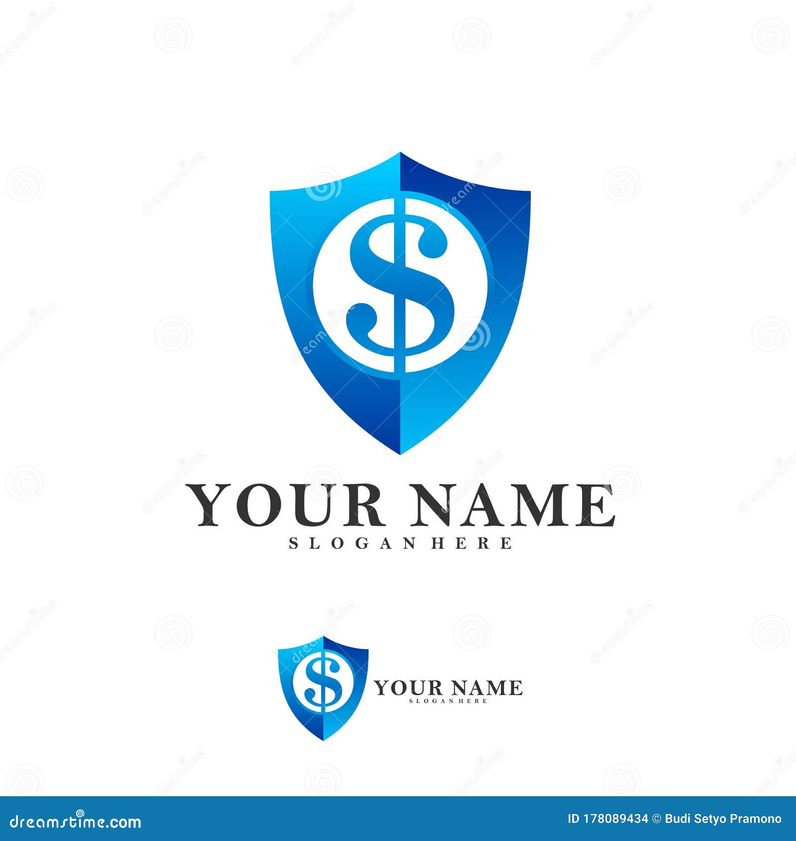Shield Dollar Vector Logo Design Template, Creative Money Shield Logo ...