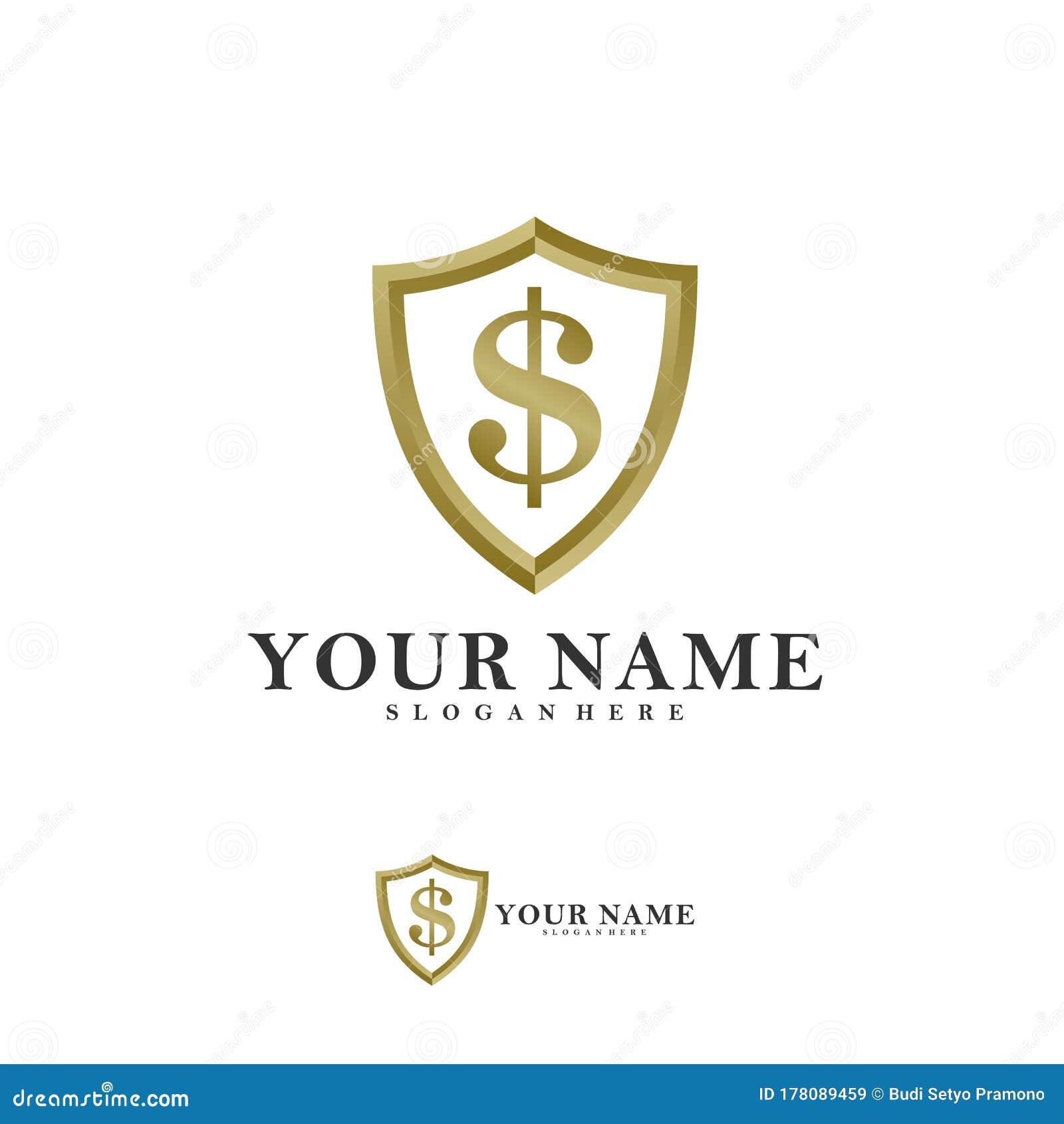 Shield Dollar Vector Logo Design Template, Creative Money Shield Logo ...