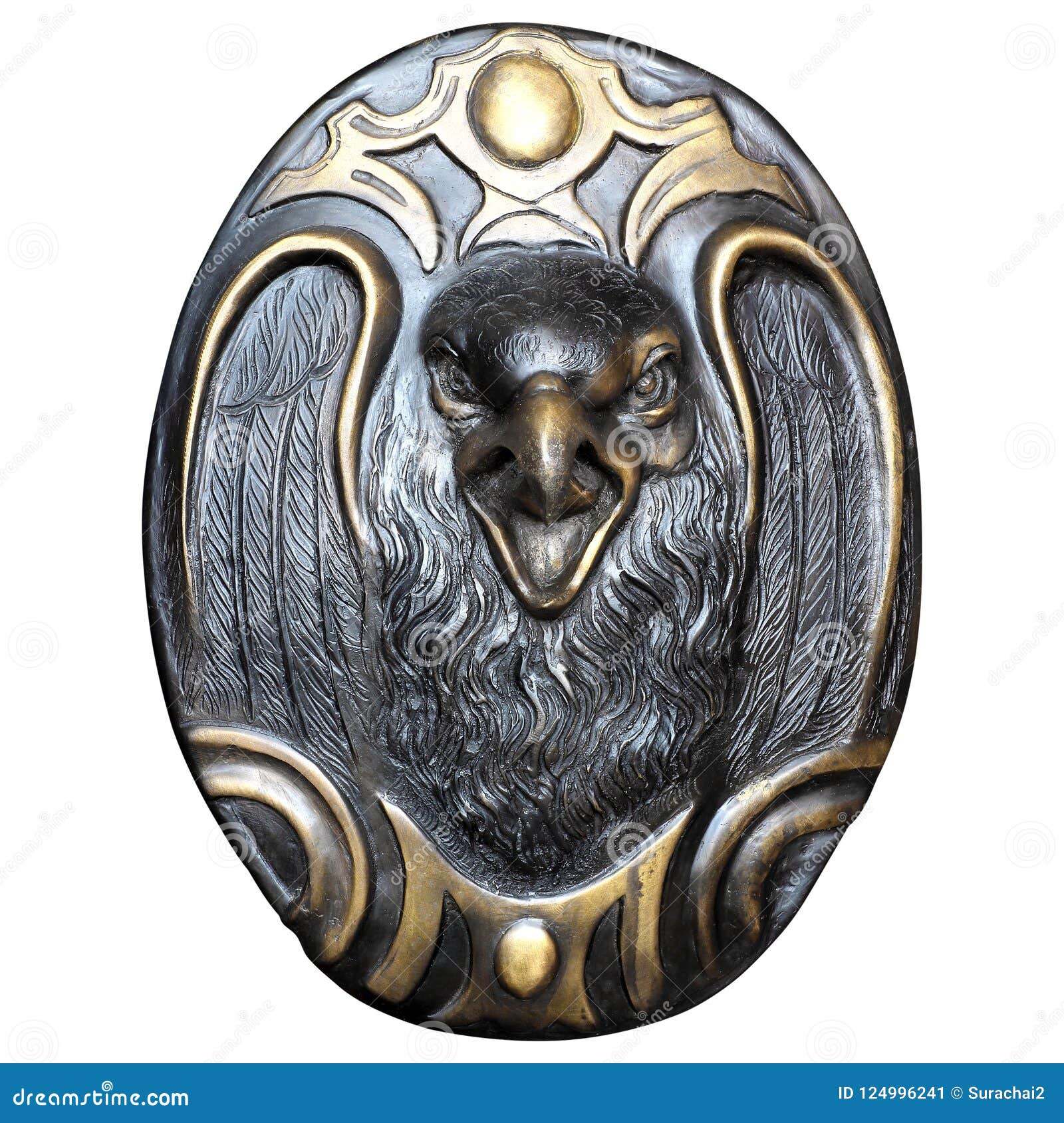 Shield with Eagle Head Isolated on White Stock Image - Image of white ...