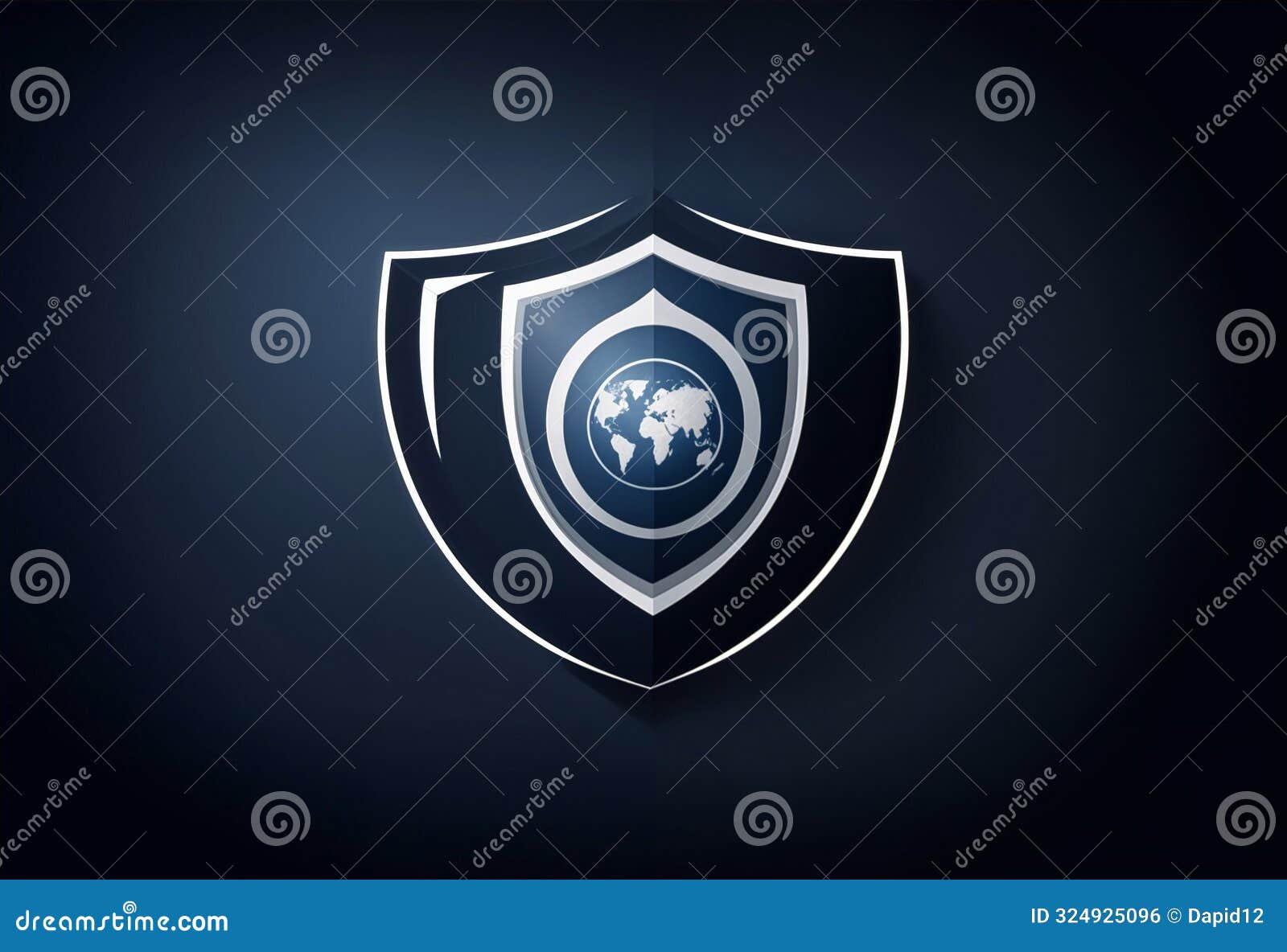 A Shield with the Earth Globe Inside of it Stock Vector - Illustration ...