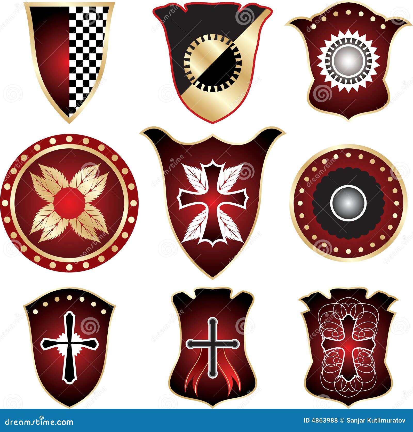 Shield - Elements for Design Stock Vector - Illustration of grape ...