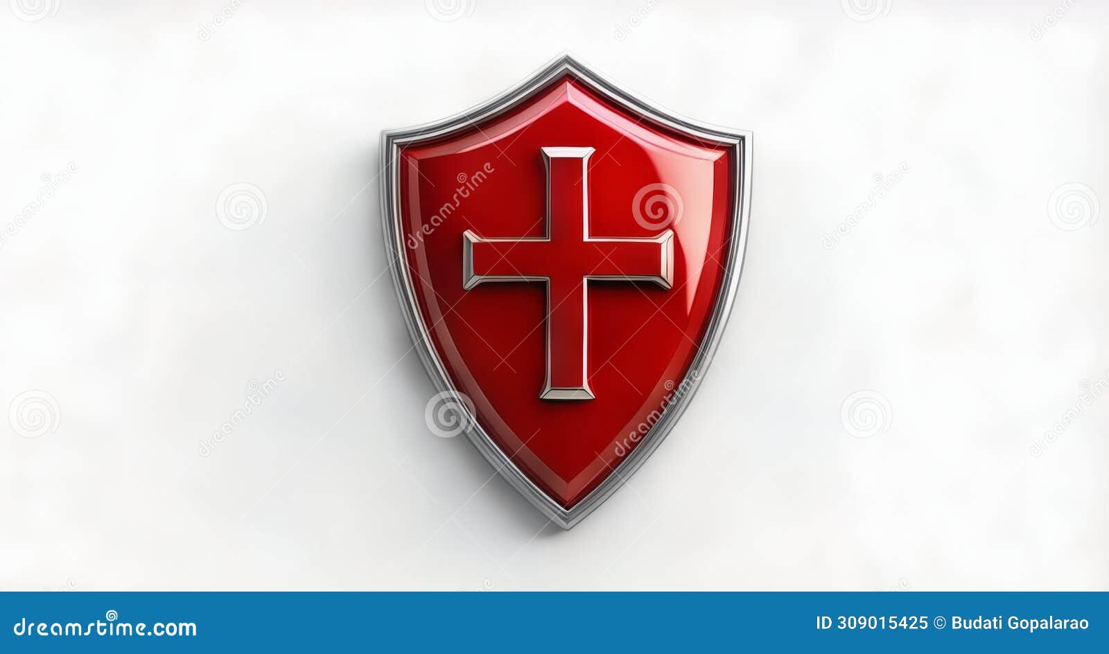 Shield Emblem with Christian Cross Stock Illustration - Illustration of ...