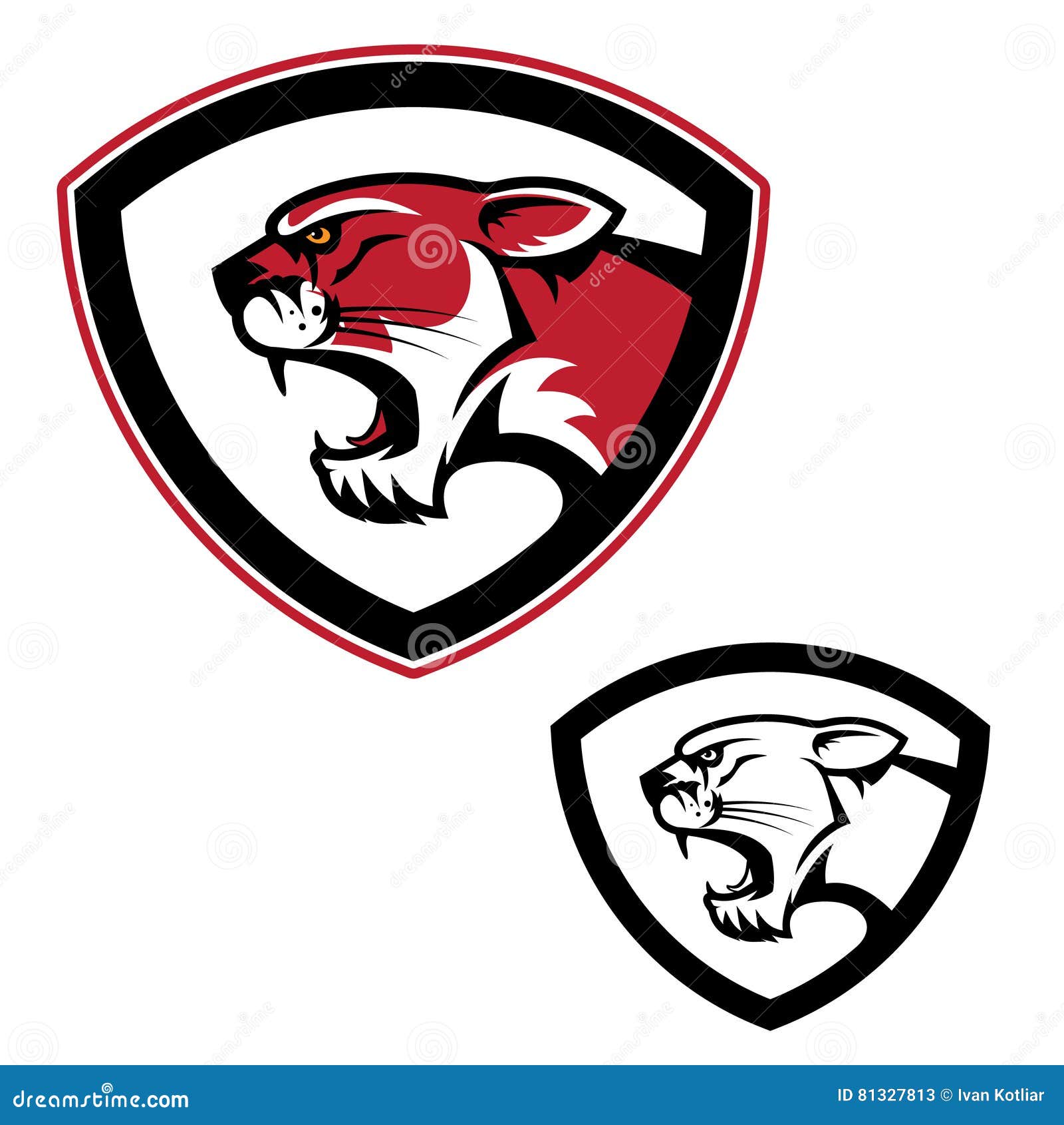 Shield Emblem Template with Puma Head. Design Elements for Logo, Label ...