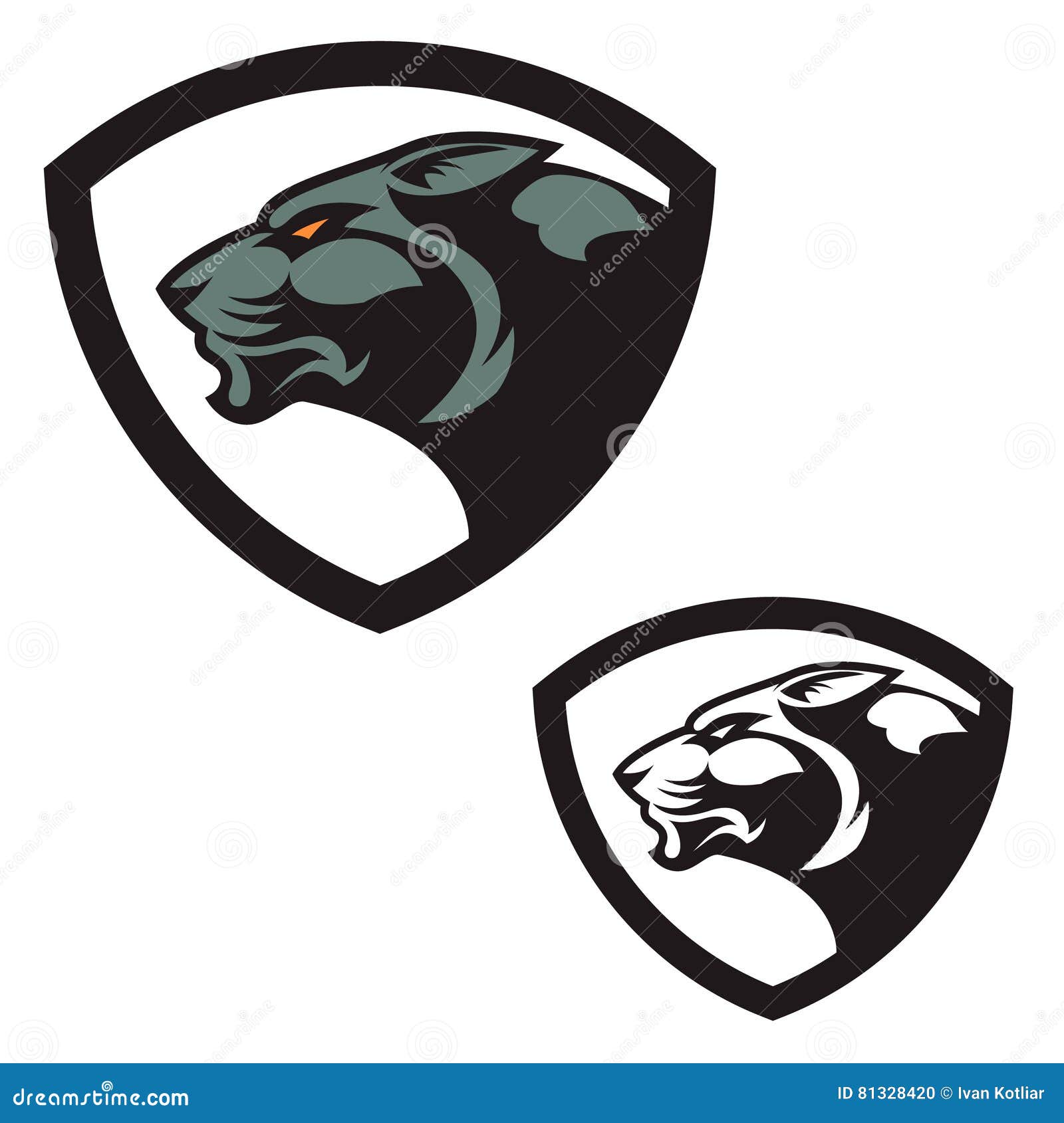 Shield Emblem Template with Puma Head. Design Elements for Logo, Label ...