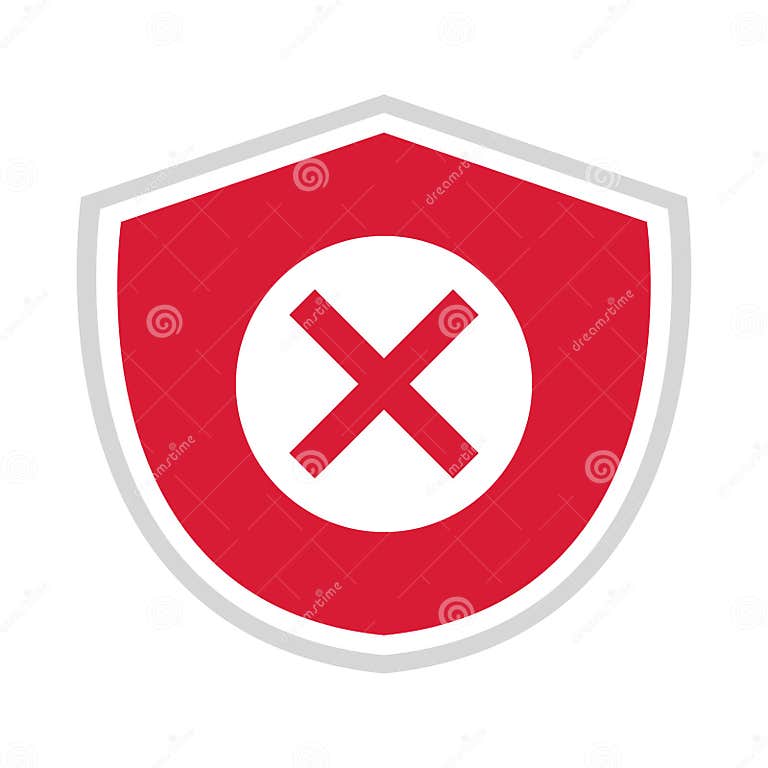 Shield error caution stock vector. Illustration of error - 249254574