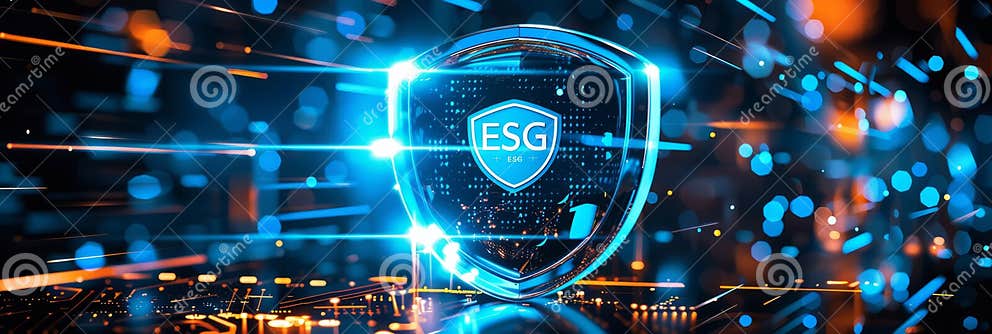 A Shield with ESG Elements Protecting a Company from External Threats ...