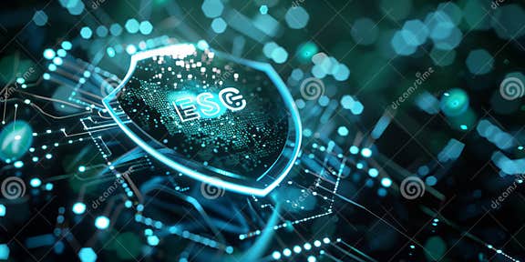 A Shield with ESG Elements Protecting a Company from External Threats ...