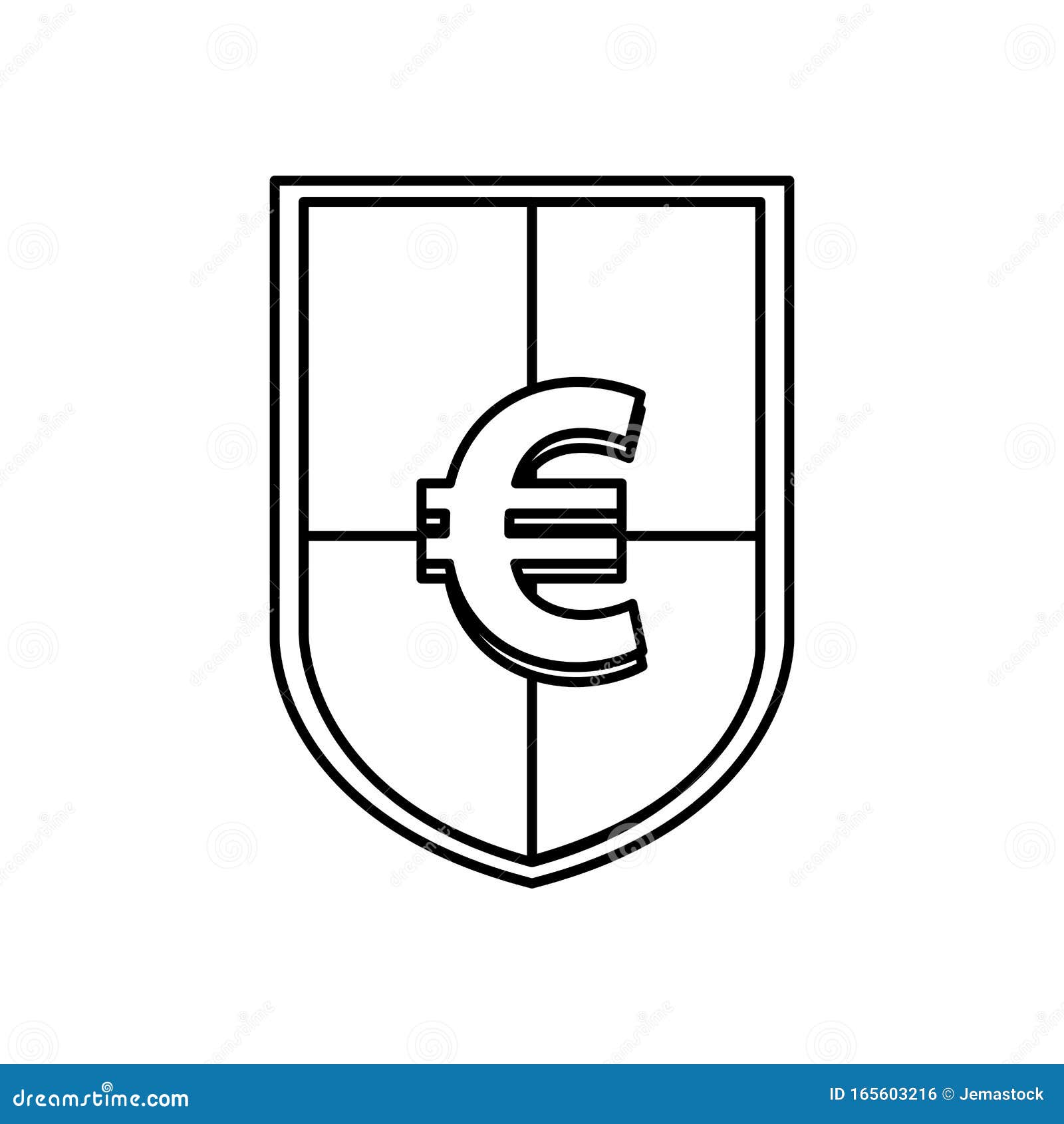 Shield with Euro Symbol Icon Stock Vector - Illustration of investment ...