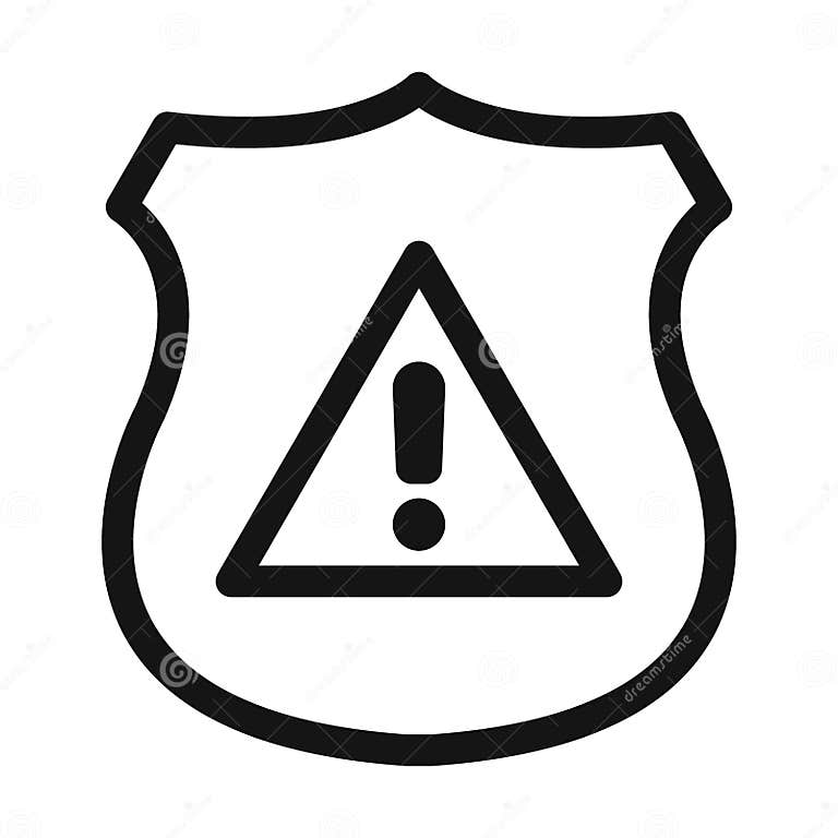 Security Shield Exclamation Icon Ideal for Warnings and Alerts Stock ...
