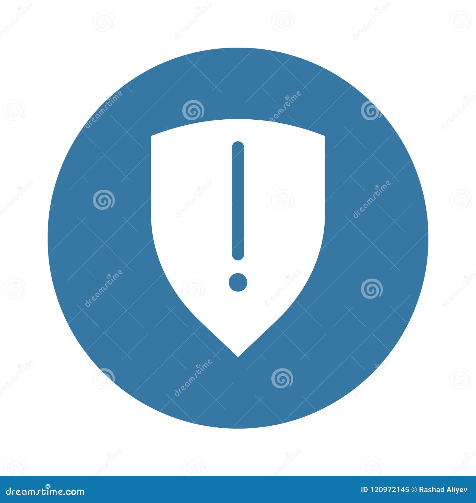 Shield Exclamation Mark Icon in Badge Style Stock Illustration ...