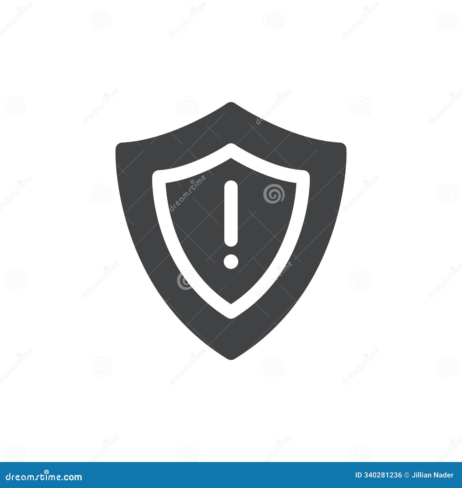 Shield with an Exclamation Mark Icon Simple Vector Symbol Stock Vector ...