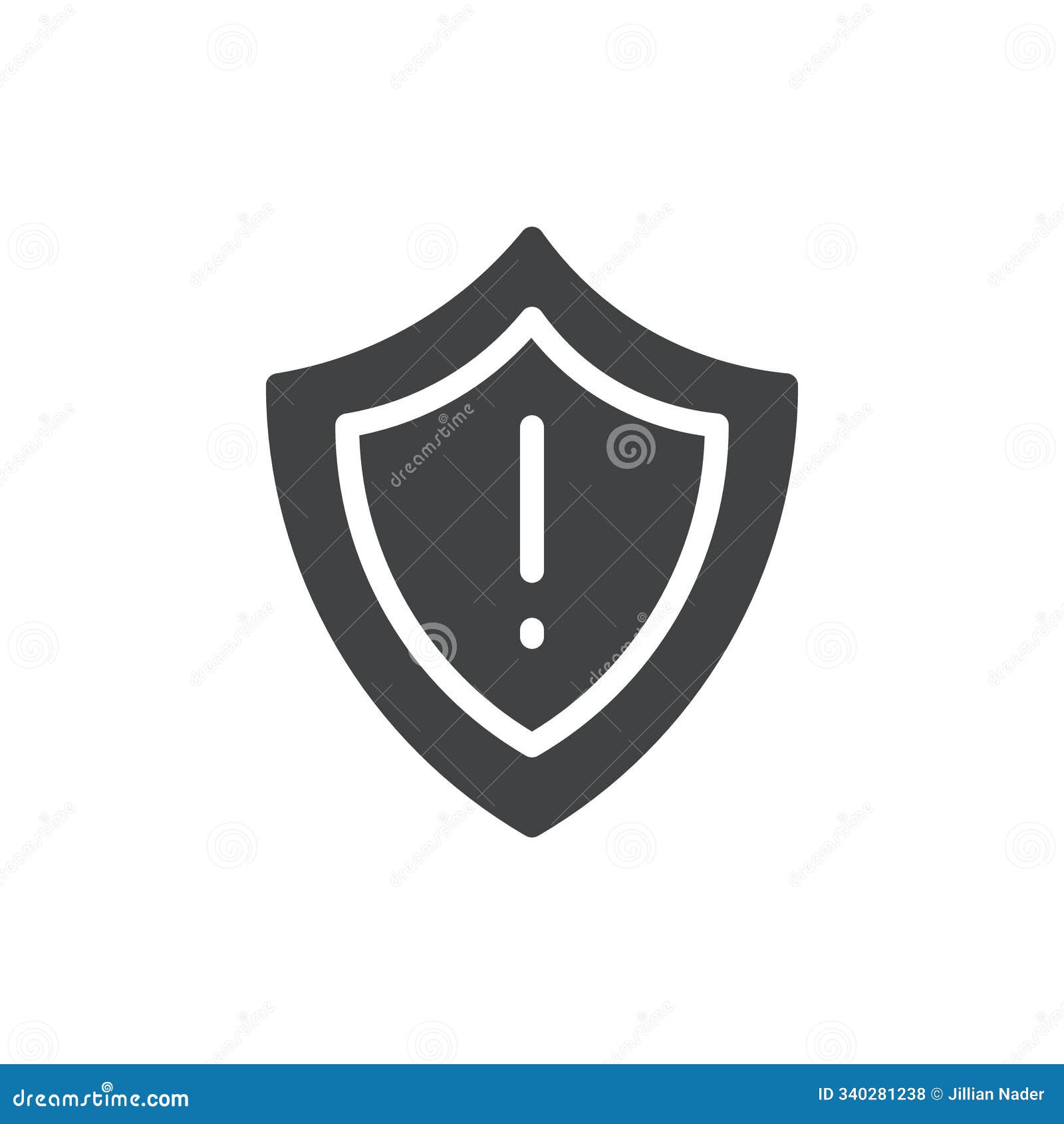 Shield with an Exclamation Mark Icon Simple Vector Symbol Stock Vector ...
