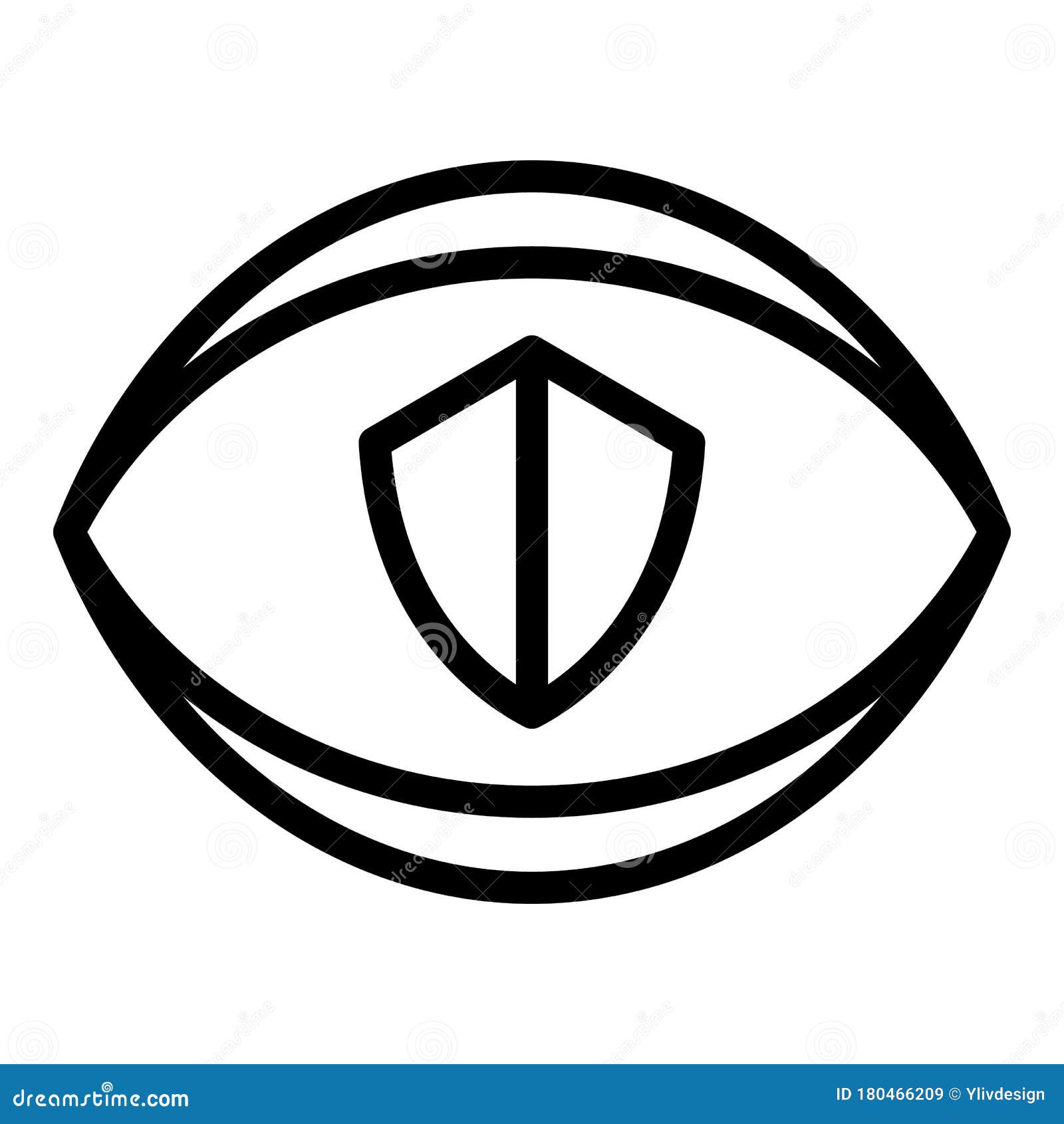 Shield in the Eye Icon, Outline Style Stock Vector - Illustration of ...