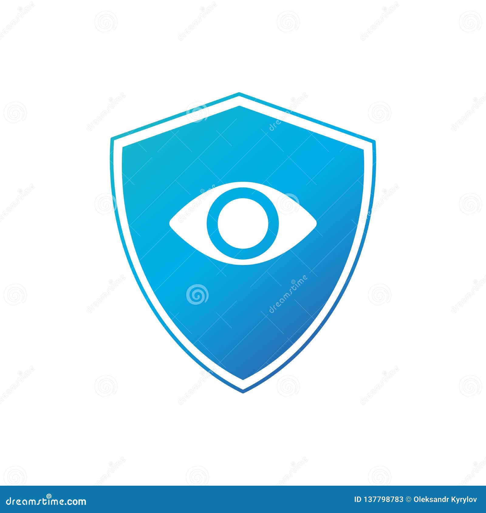 Shield with Eye, Safe Protection. Vector Illustration Isolated on White ...