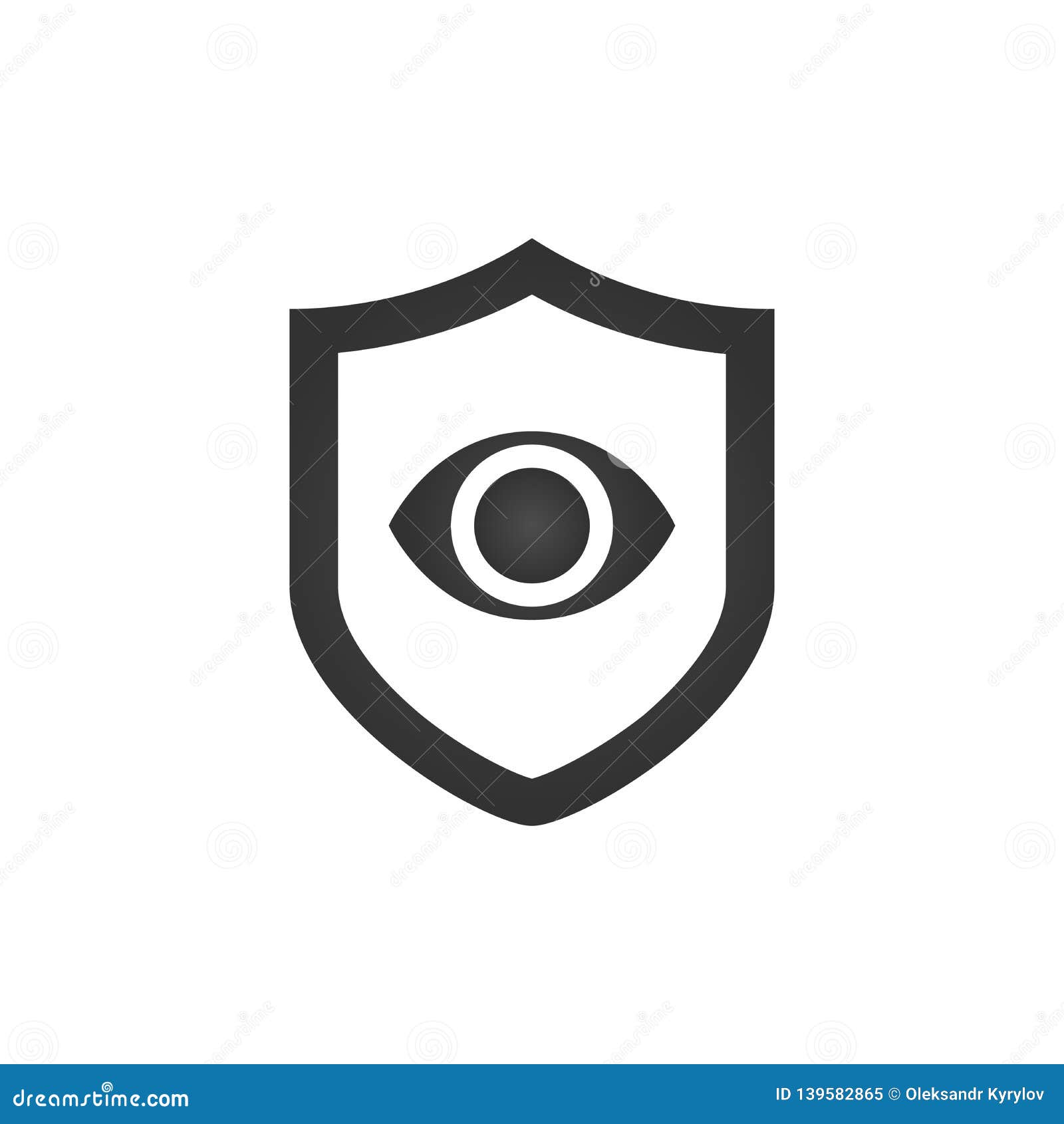 Shield with Eye, Safe Protection. Vector Illustration Isolated on White ...