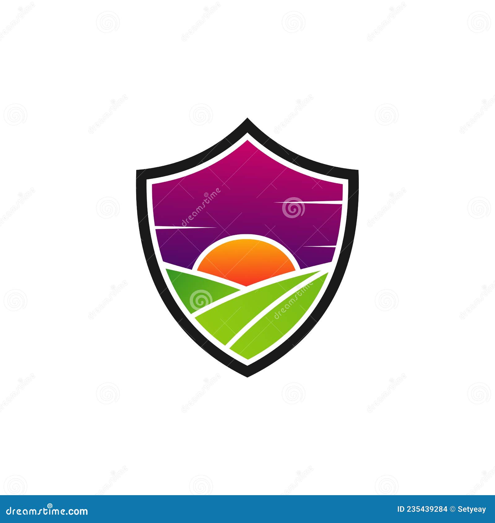 Shield Farm Logo Design Vector Template. Farm Logo Concept Stock ...