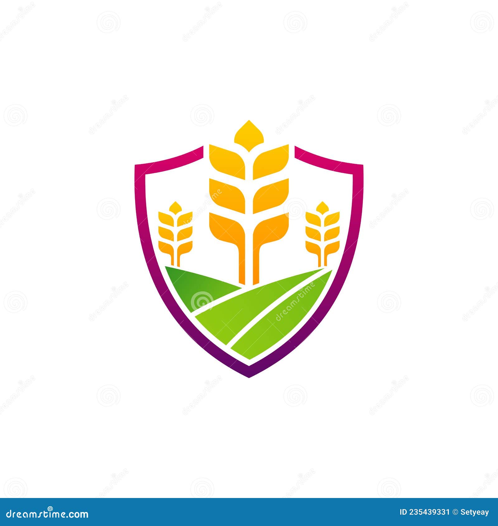 Shield Farm Logo Design Vector Template. Farm Logo Concept Stock ...