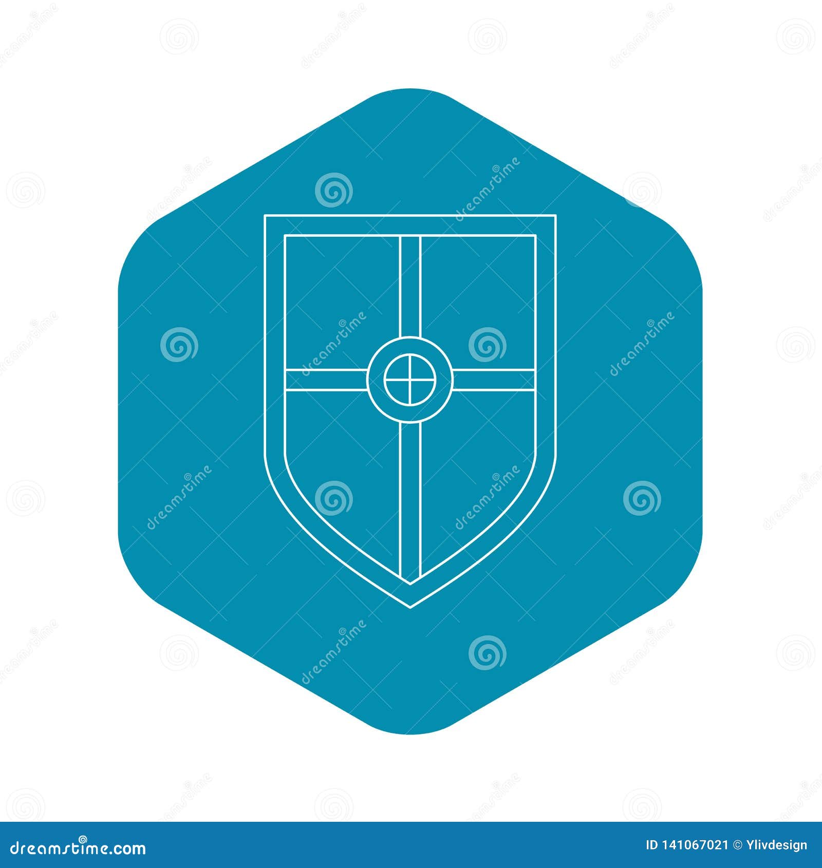 Shield for Fight Icon, Outline Style Stock Vector - Illustration of ...