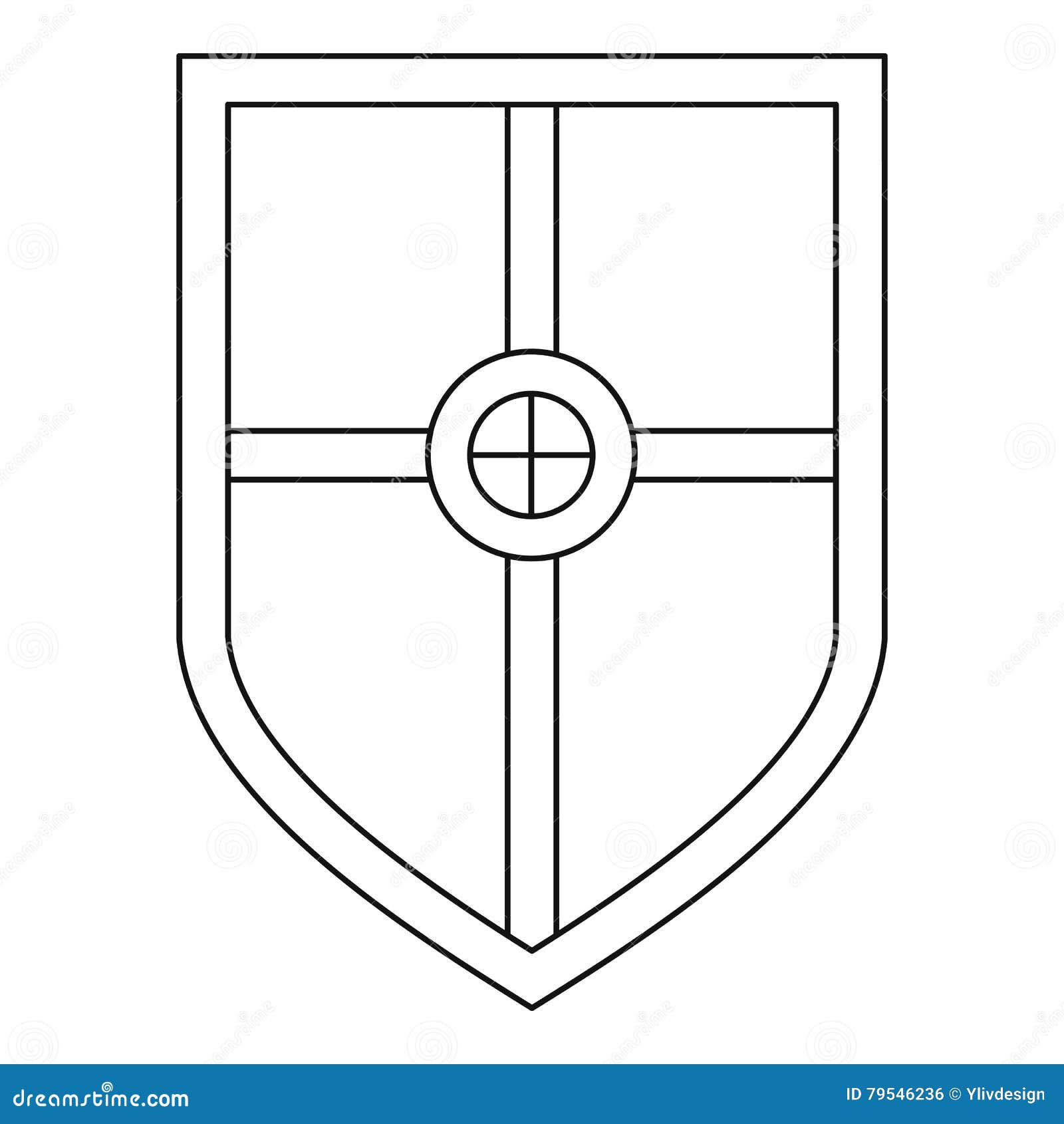 Shield for Fight Icon, Outline Style Stock Vector - Illustration of ...