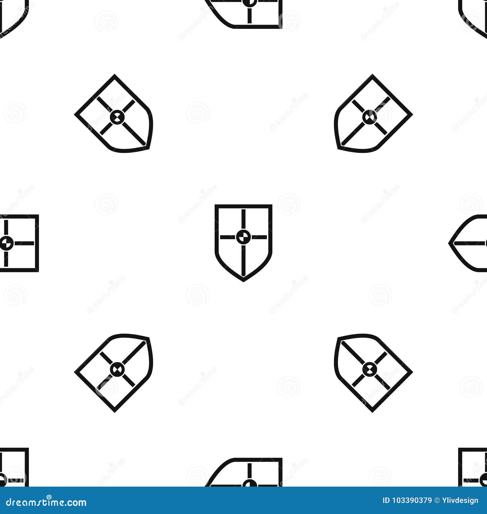 Shield for Fight Pattern Seamless Black Stock Vector - Illustration of ...