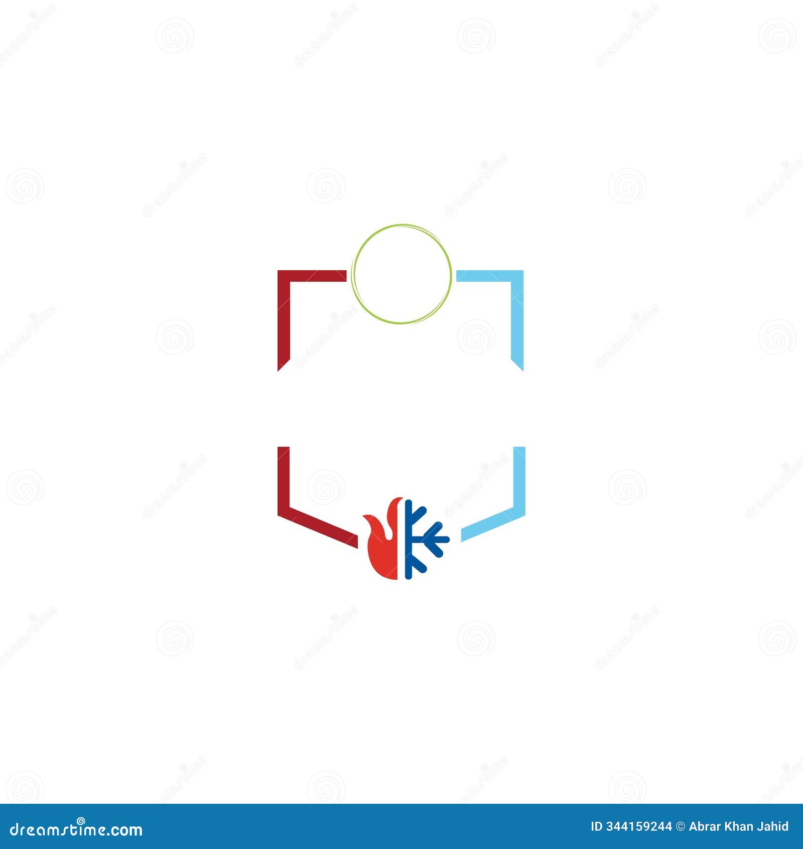 Shield fire and air logo stock vector. Illustration of protection ...