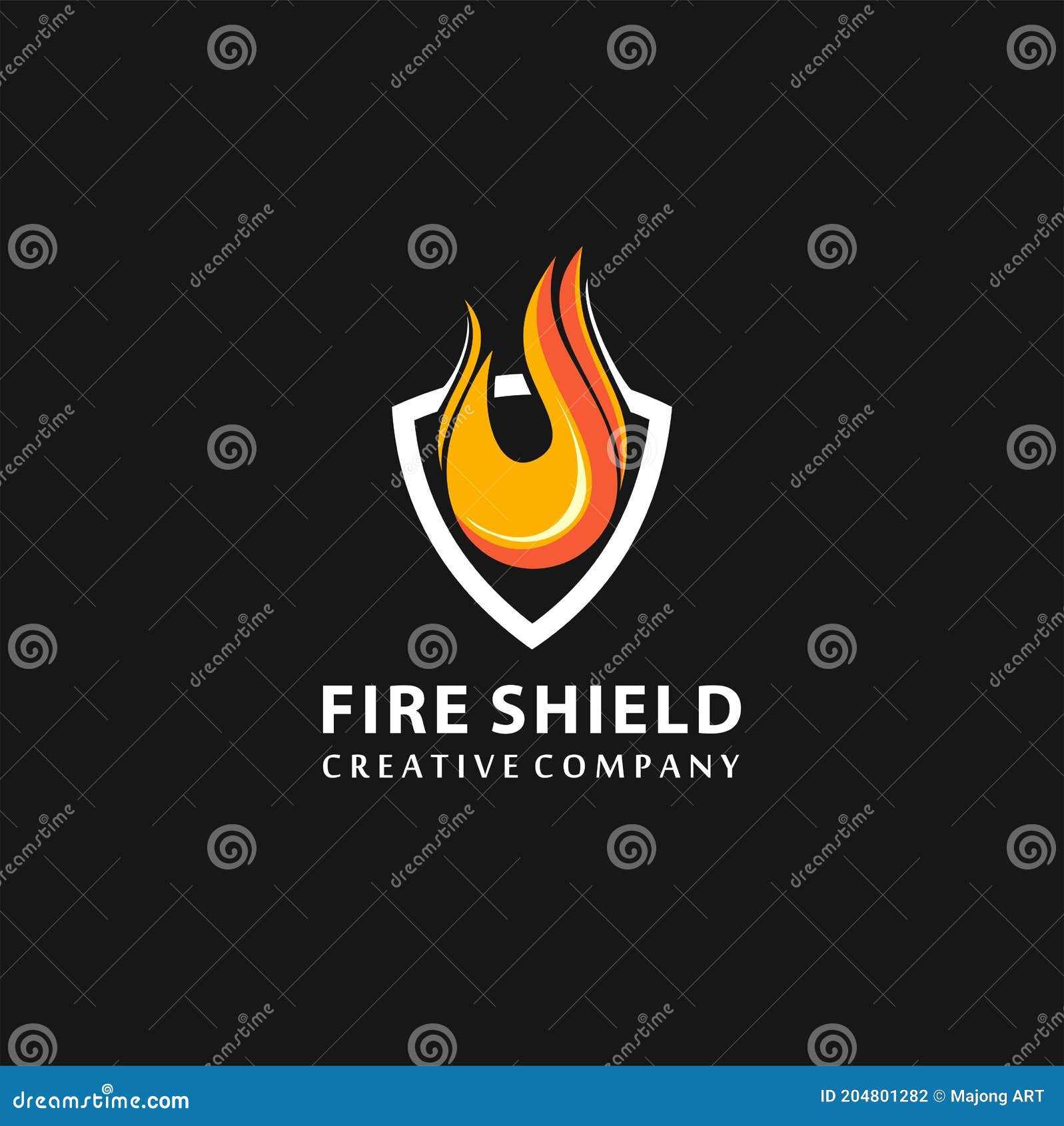Shield Fire Logo Design Element, Security Logo Stock Vector ...
