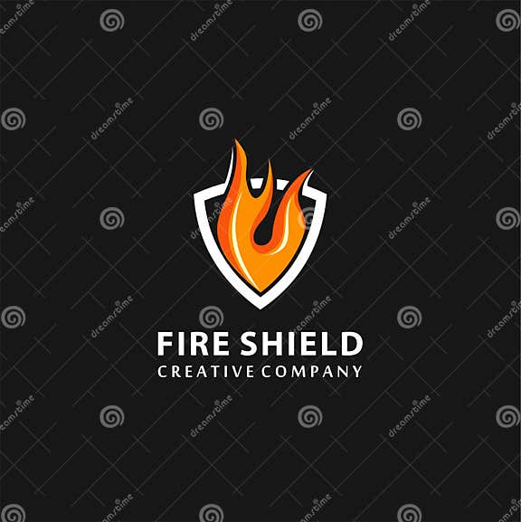 Shield Fire Logo Design Element, Security Logo Stock Vector ...