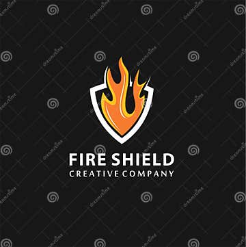 Shield Fire Logo Design Element, Security Logo Stock Vector ...