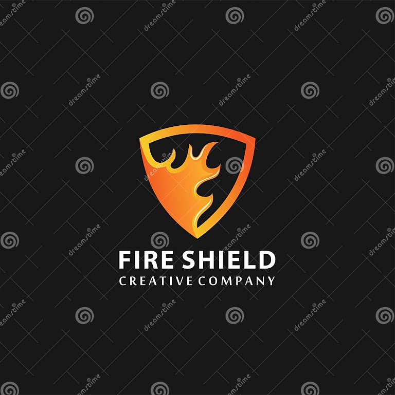 Shield Fire Logo Design Element, Security Logo Stock Vector ...