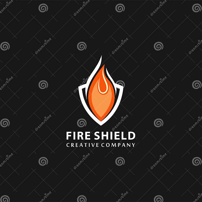 Shield Fire Logo Design Element, Security Logo Stock Vector ...