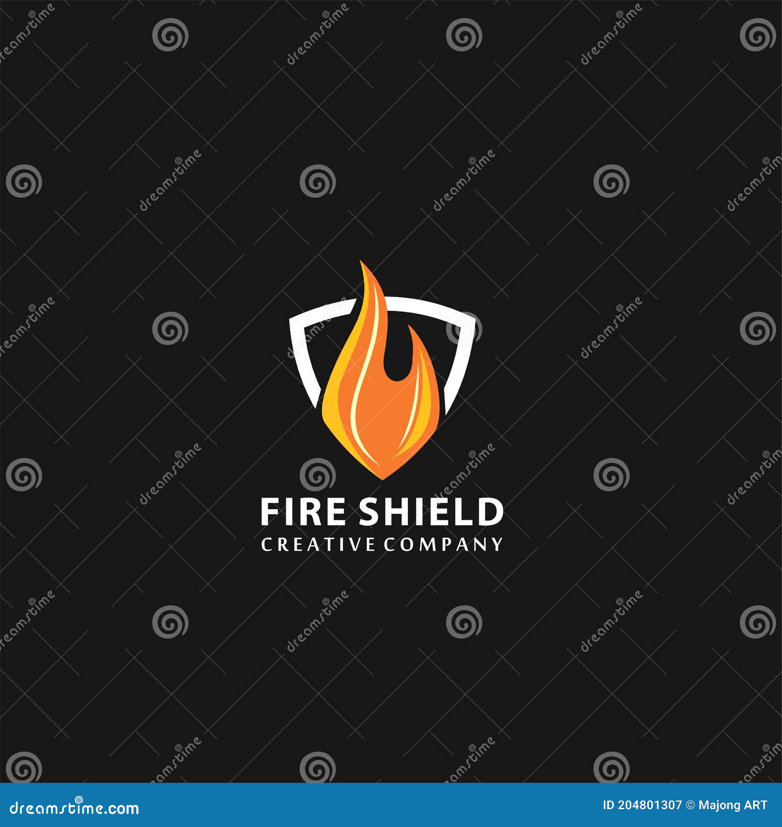 Shield Fire Logo Design Element, Security Logo Stock Vector ...