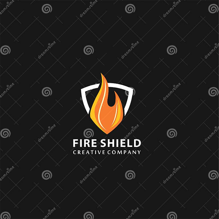 Shield Fire Logo Design Element, Security Logo Stock Vector ...