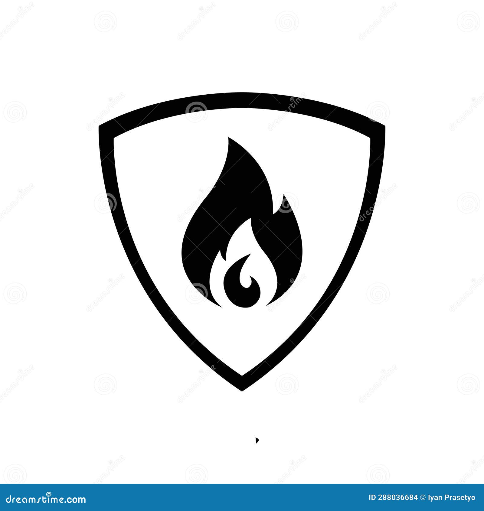 Shield with Fire Sign. Fire Shield Vector Icon. Vector Shield Icon ...