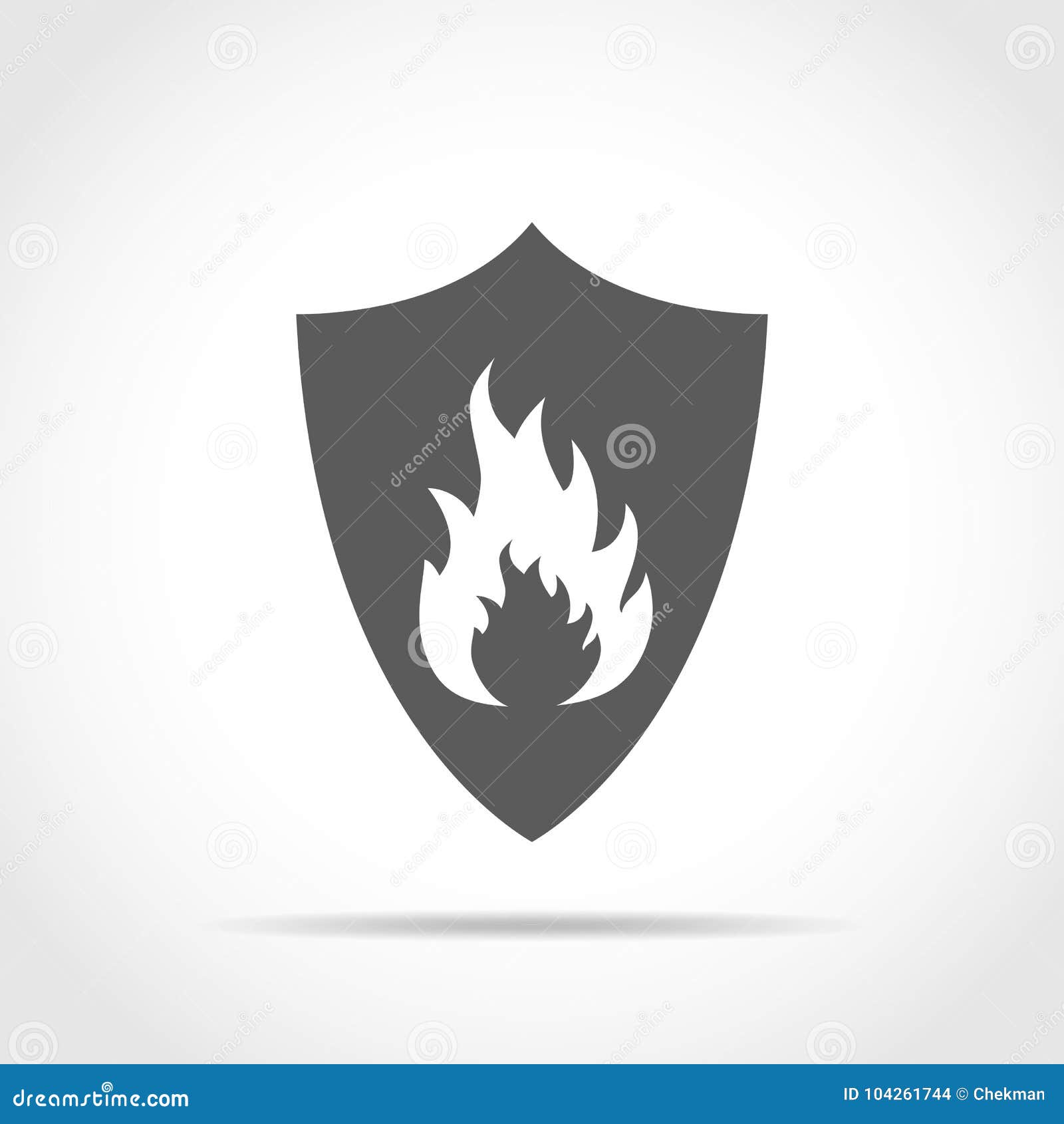 Shield with Fire. Vector Illustration. Stock Illustration ...