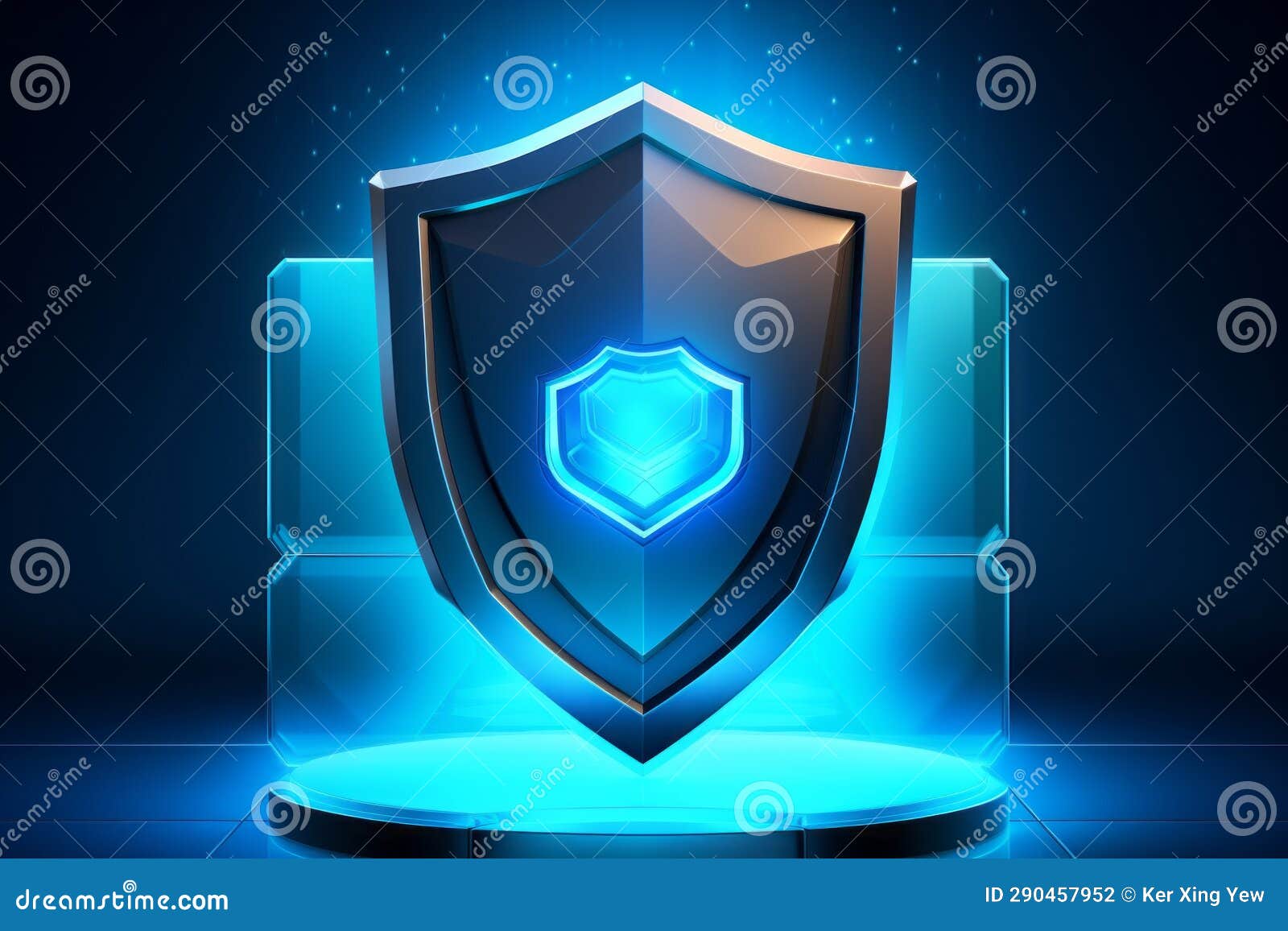 Shield Firewall Digital Data Protection Stock Illustration ...