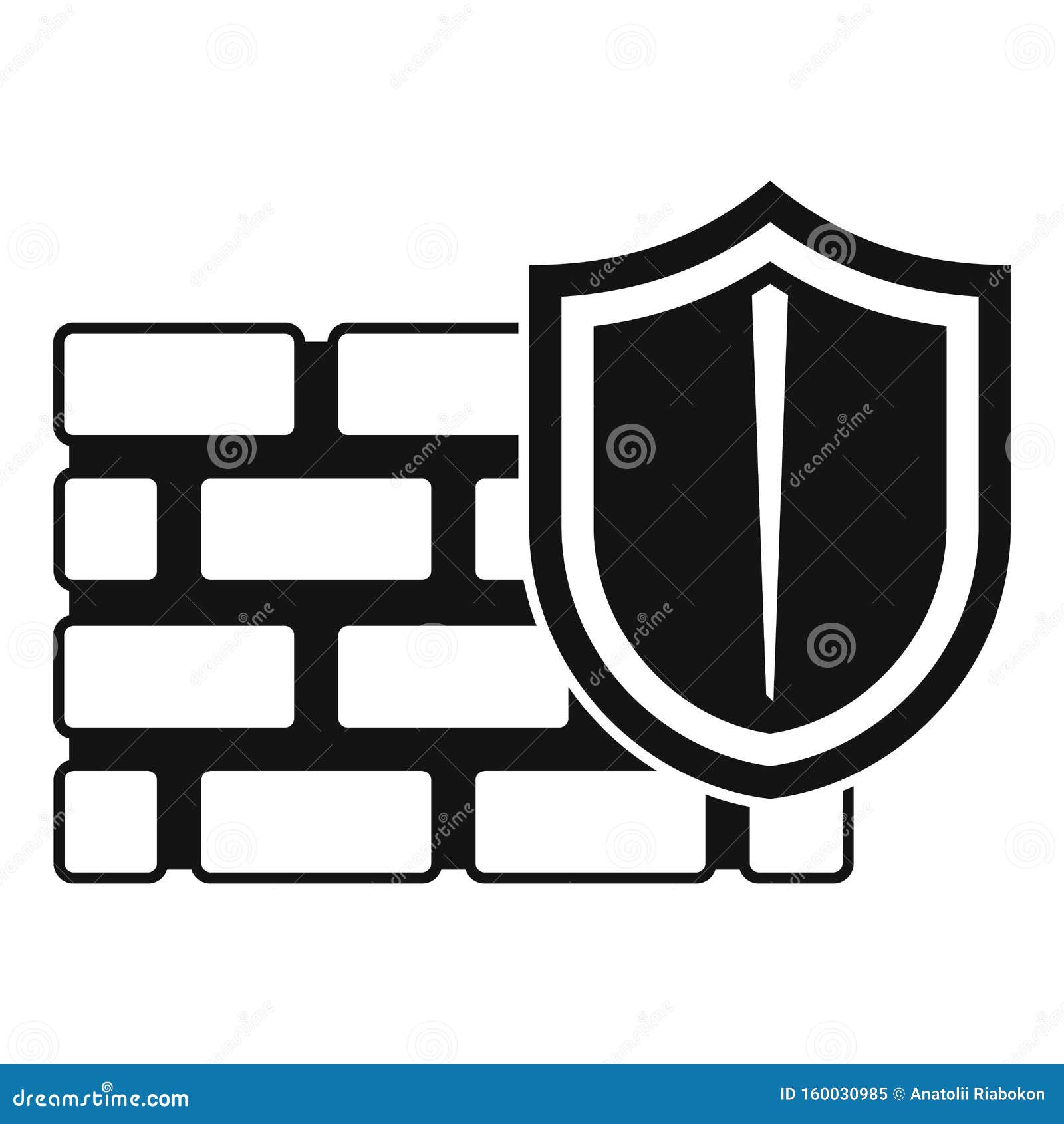 Shield, Firewall Icon. Black Vector Graphics | CartoonDealer.com #229113637