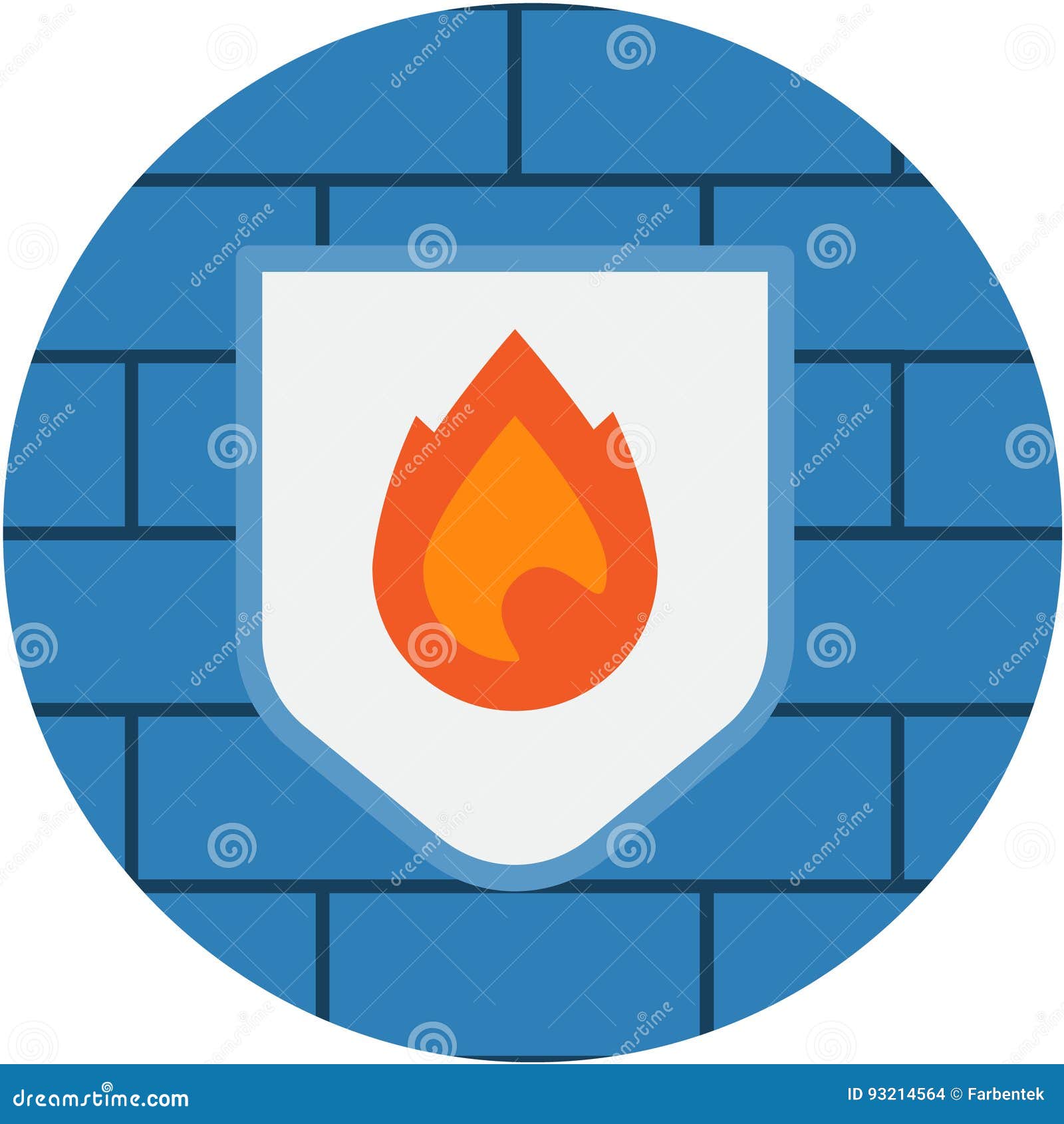 Shield Firewall Internet Security Abstract Icon. Stock Illustration ...