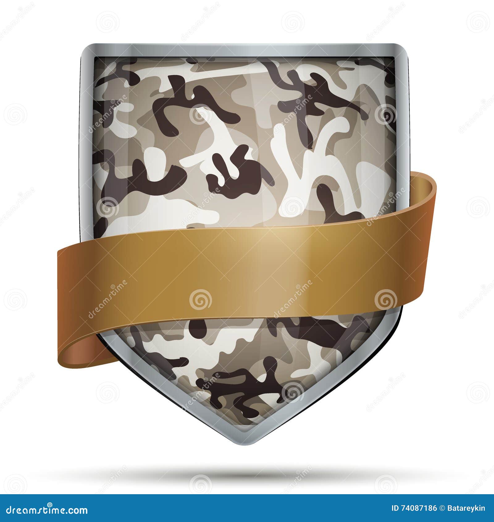 Shield With Flag Camouflage Vector Illustration | CartoonDealer.com ...