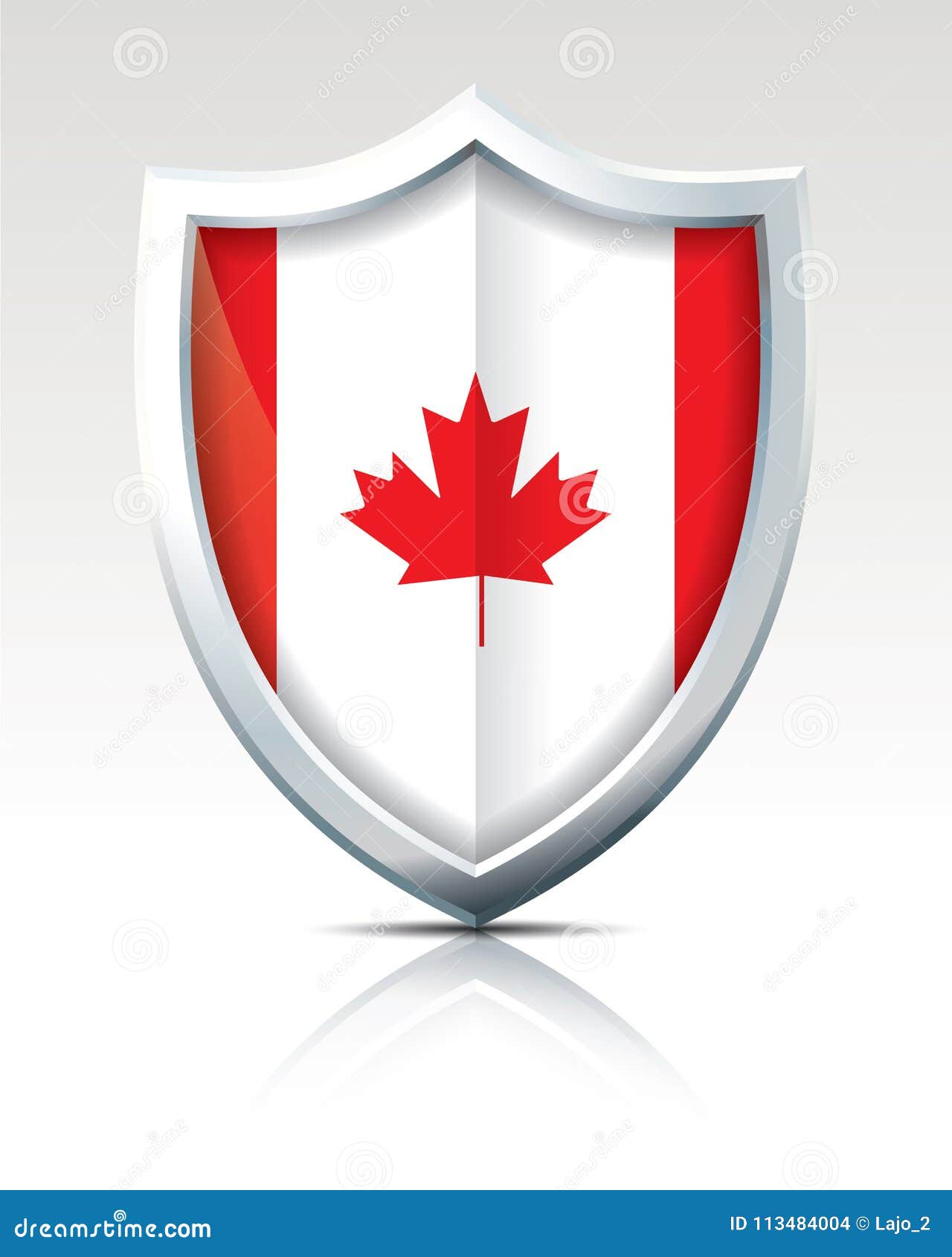 Shield with Flag of Canada stock vector. Illustration of nova - 113484004