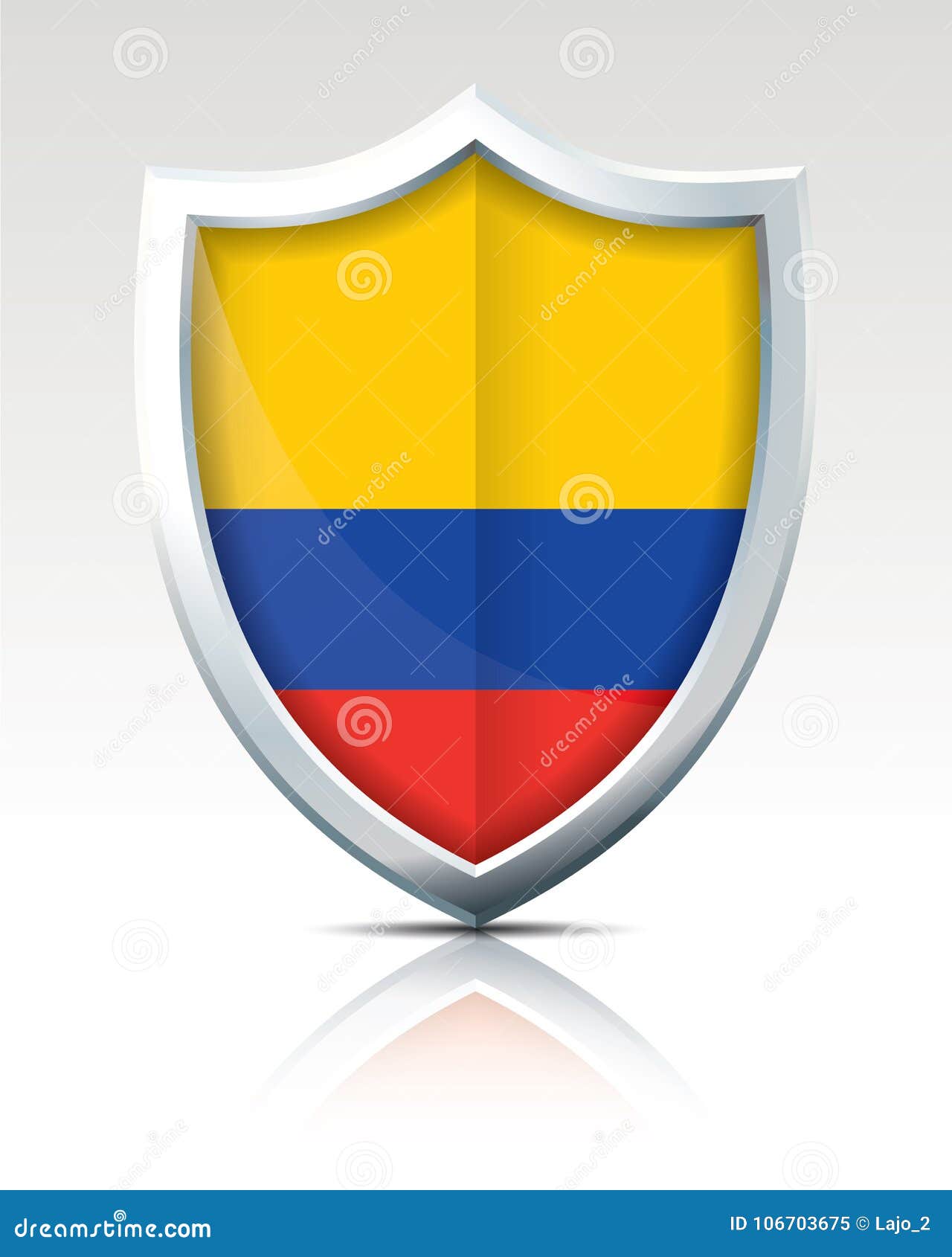 Shield with Flag of Colombia Stock Vector - Illustration of detailed ...