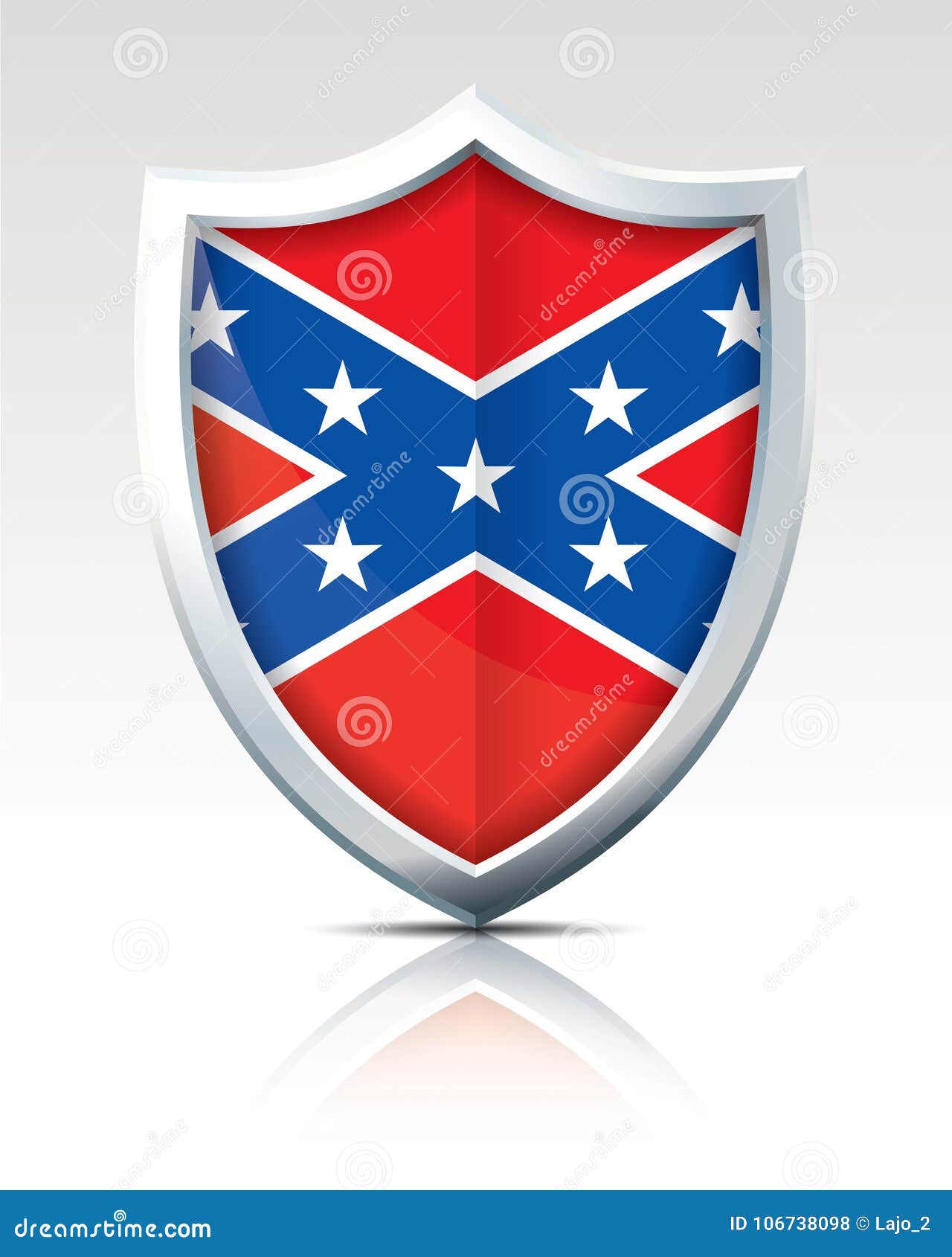 Shield with Flag of Confederate Stock Vector - Illustration of ...