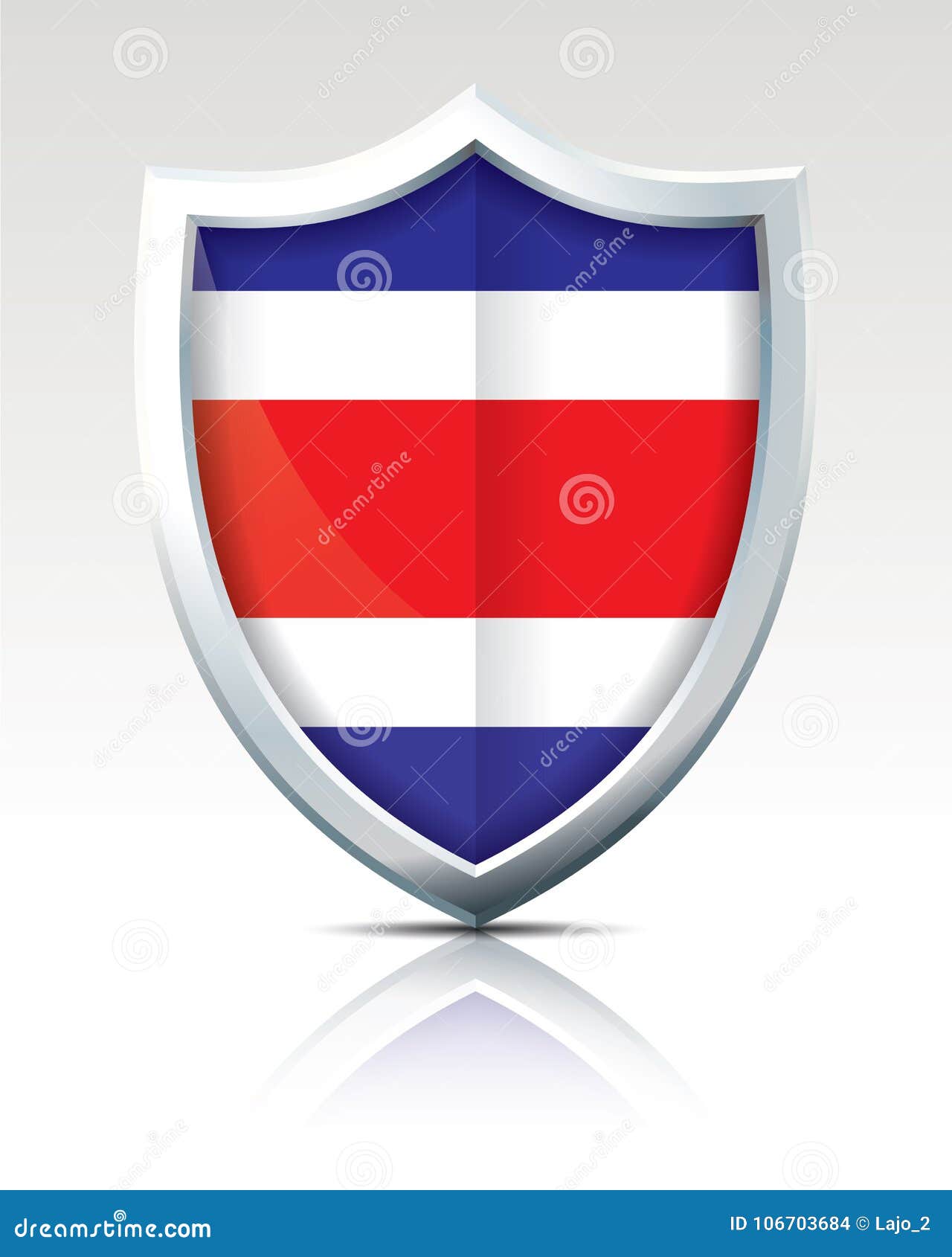Shield with Flag of Costa Rica Stock Vector - Illustration of continent ...