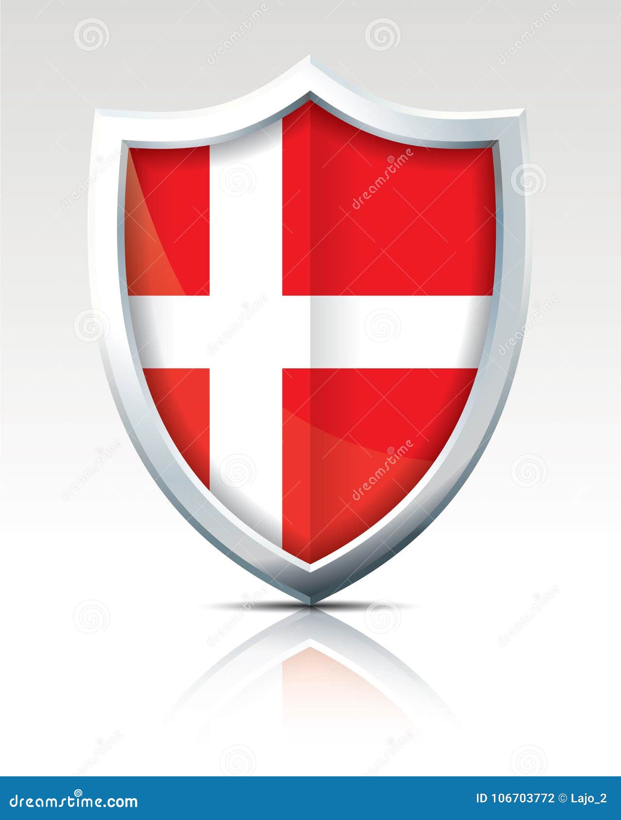 Shield with Flag of Denmark Stock Vector - Illustration of country ...