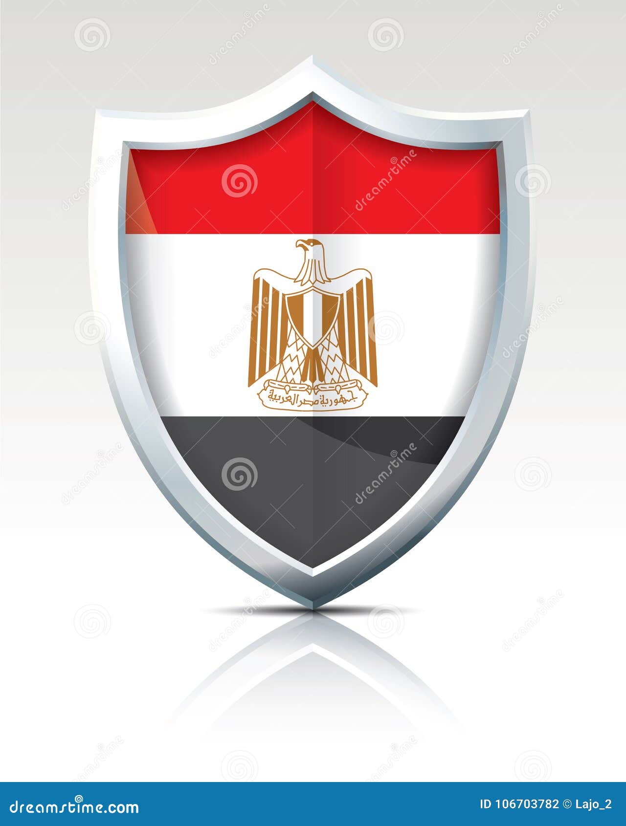 Shield with Flag of Egypt stock vector. Illustration of design - 106703782