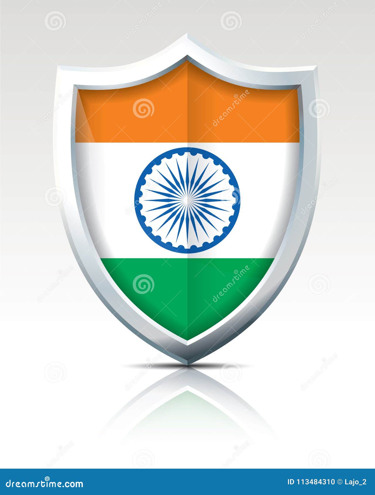 Shield with Flag of India stock vector. Illustration of background ...